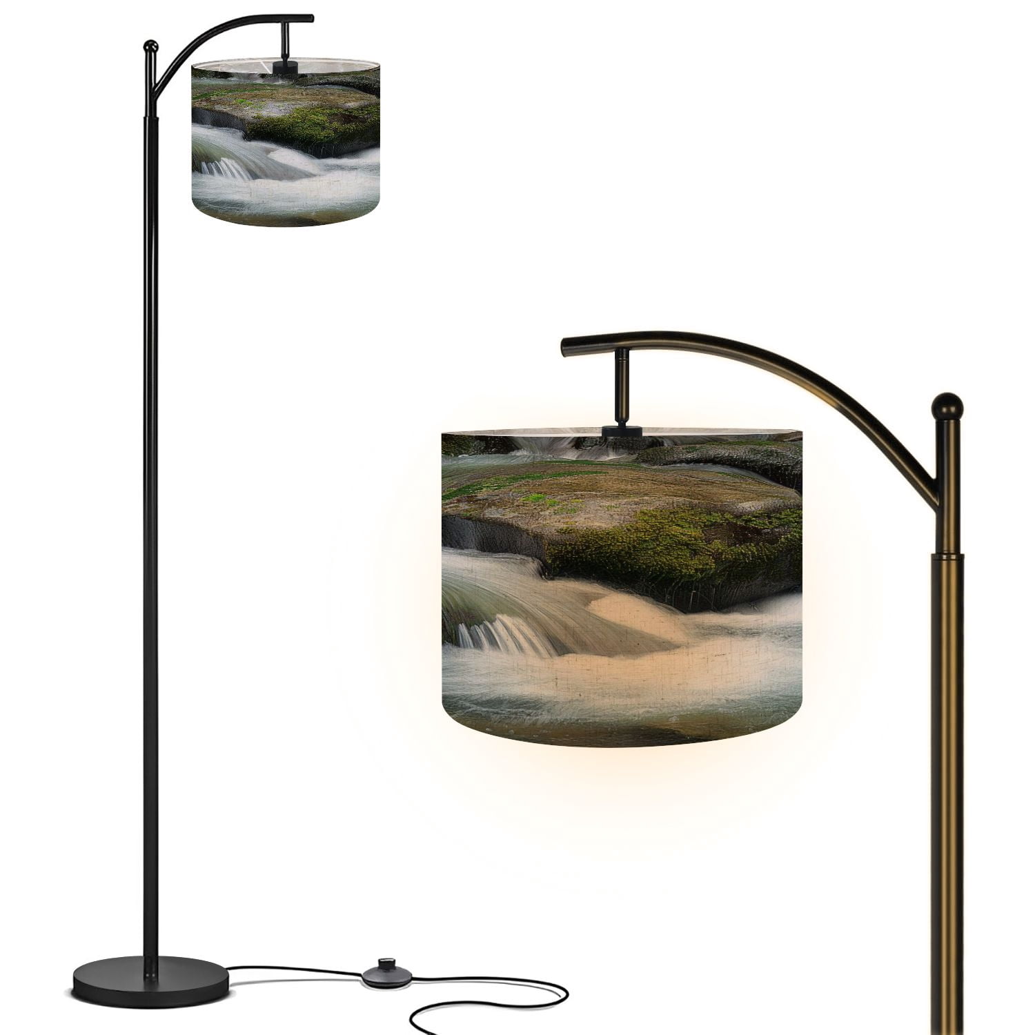 Arc Floor Lamp with Remote, Dimmable Bulb, Art Deco Arched Floor lamp ...