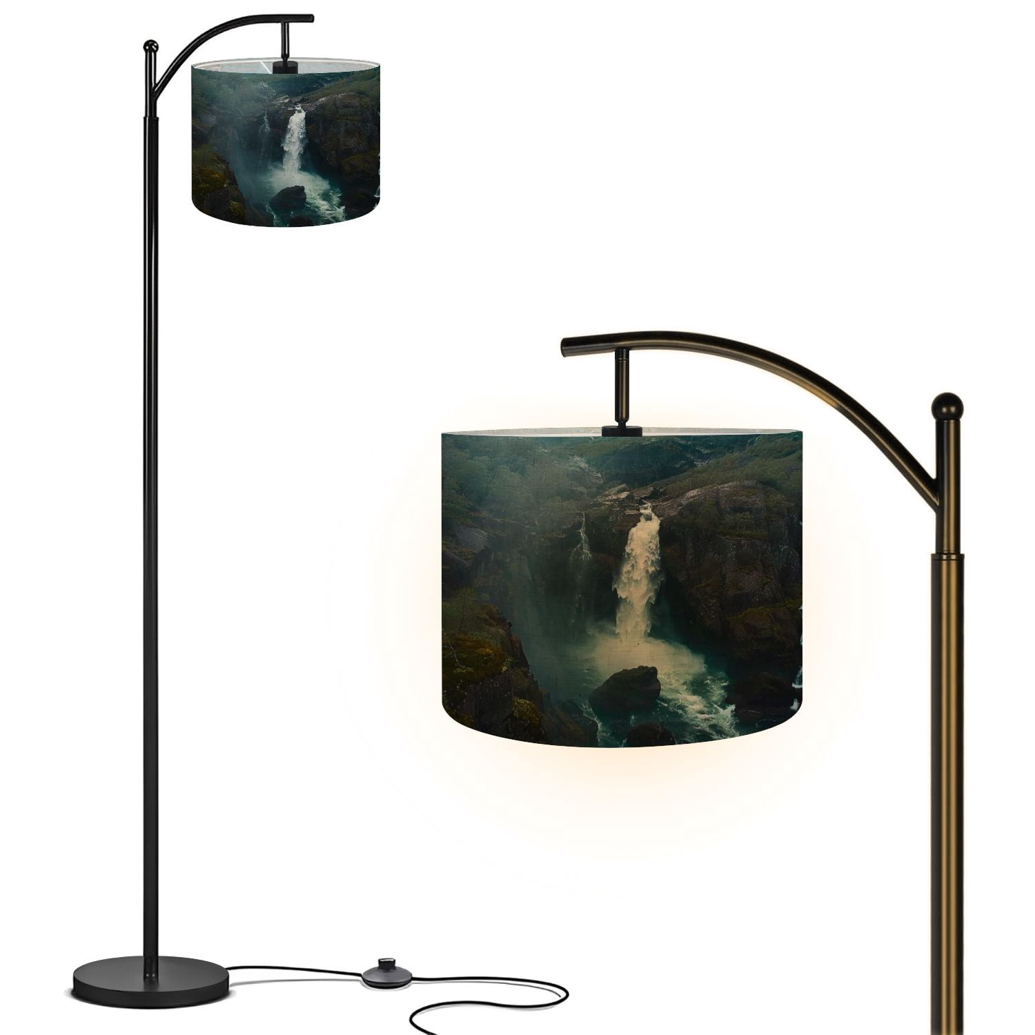 Arc Floor Lamp with Remote, Dimmable Bulb, Art Deco Arched Floor lamp ...