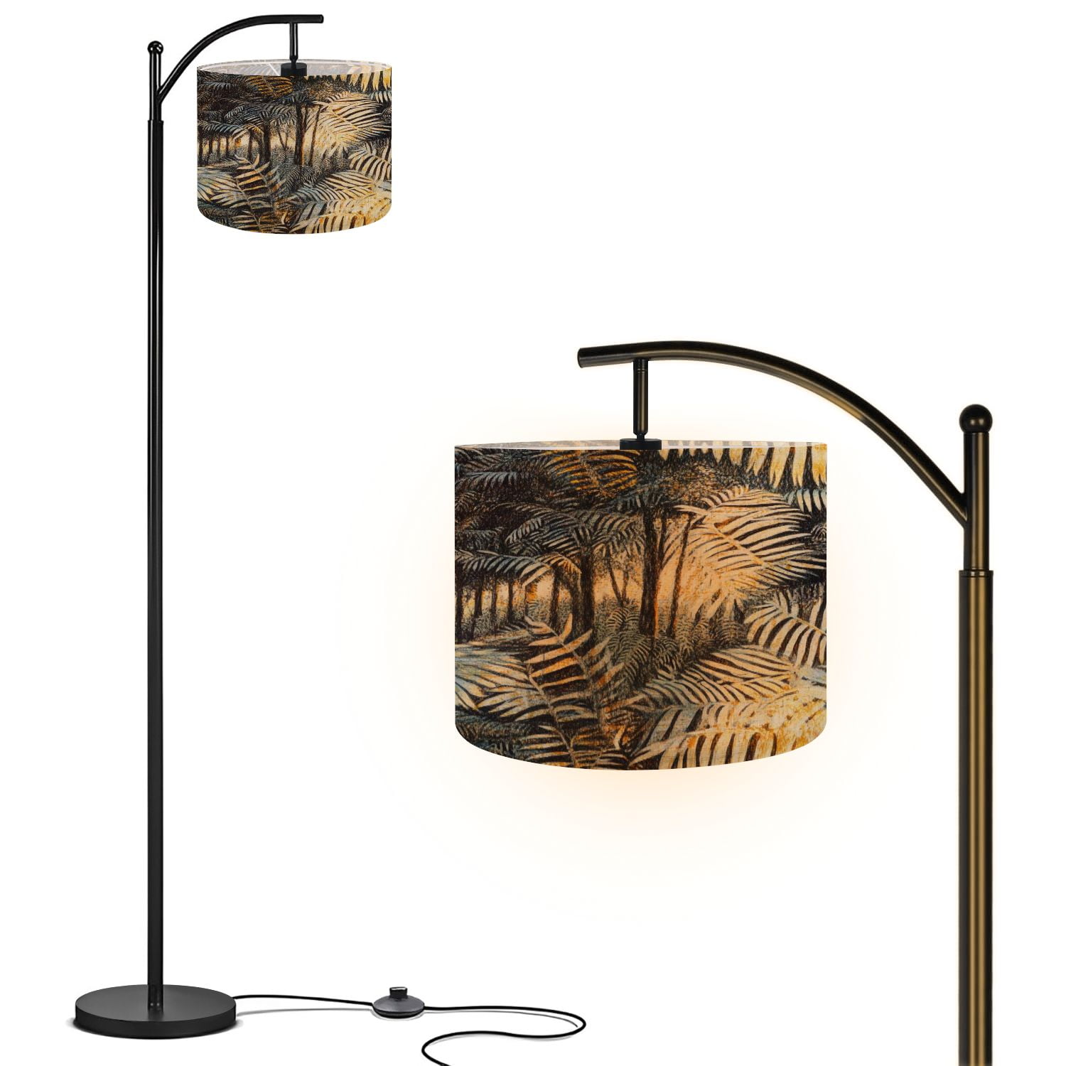 Arc Floor Lamp with Remote, Dimmable Bulb, Art Deco Arched Floor lamp ...