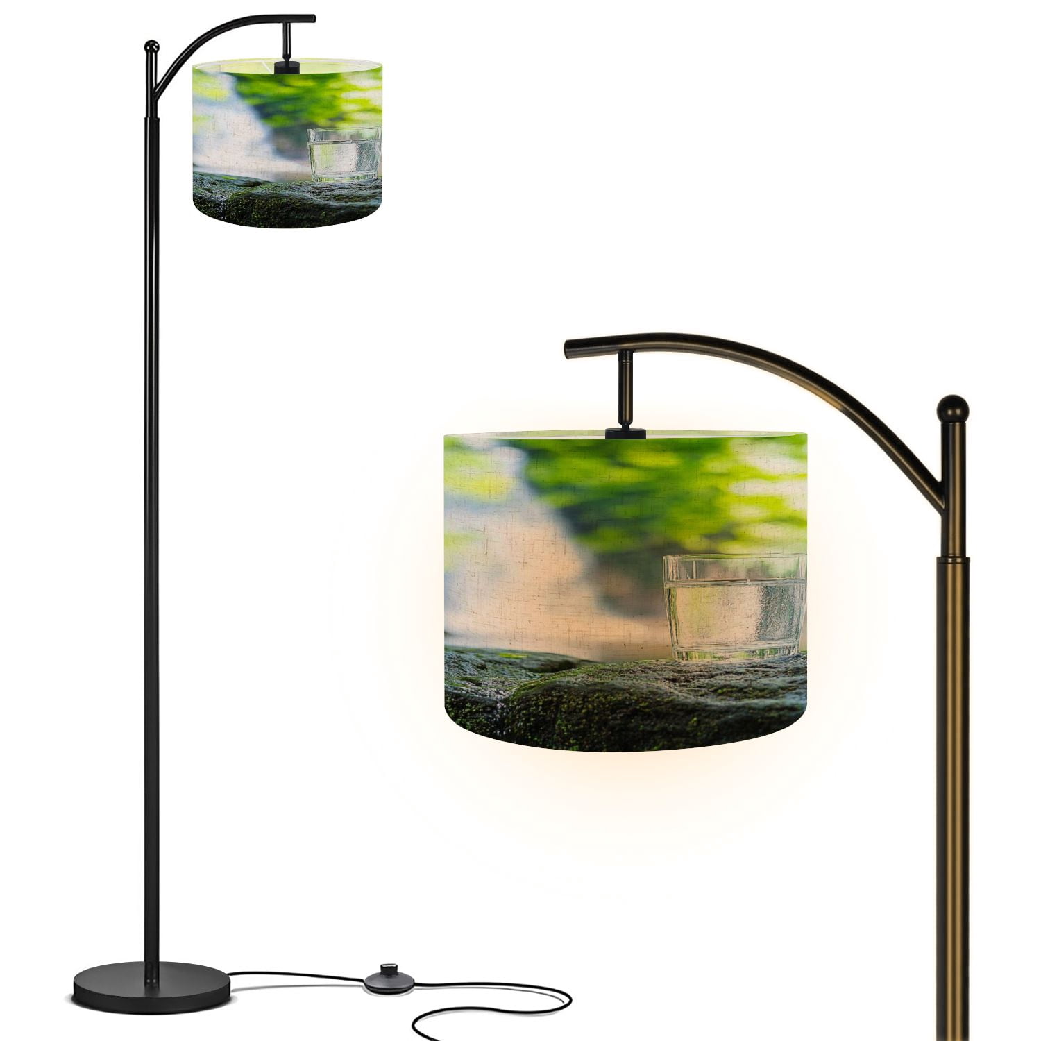 Arc Floor Lamp with Remote, Dimmable Bulb, Art Deco Arched Floor lamp ...