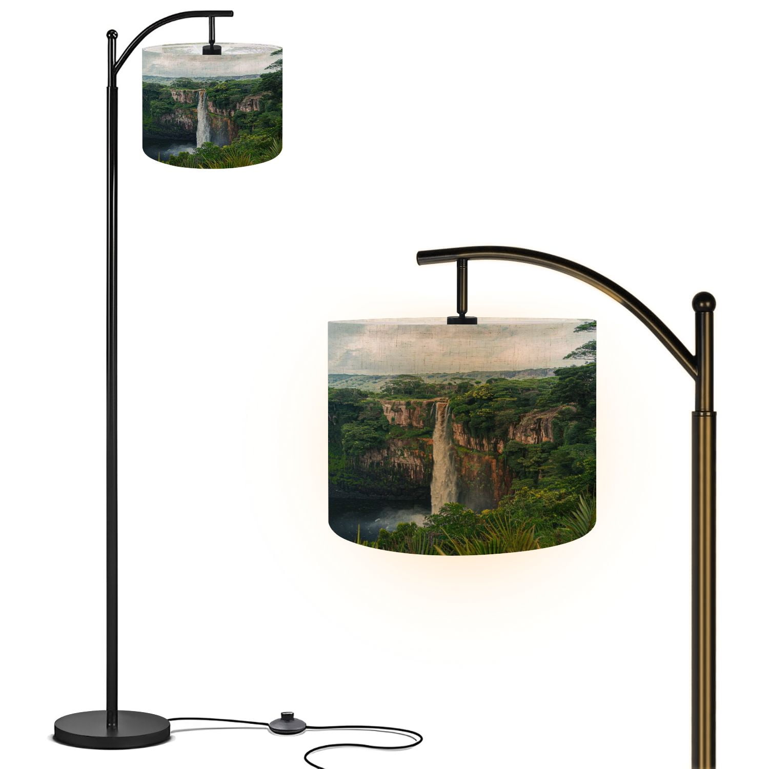 Arc Floor Lamp with Remote, Dimmable Bulb, Art Deco Arched Floor lamp ...