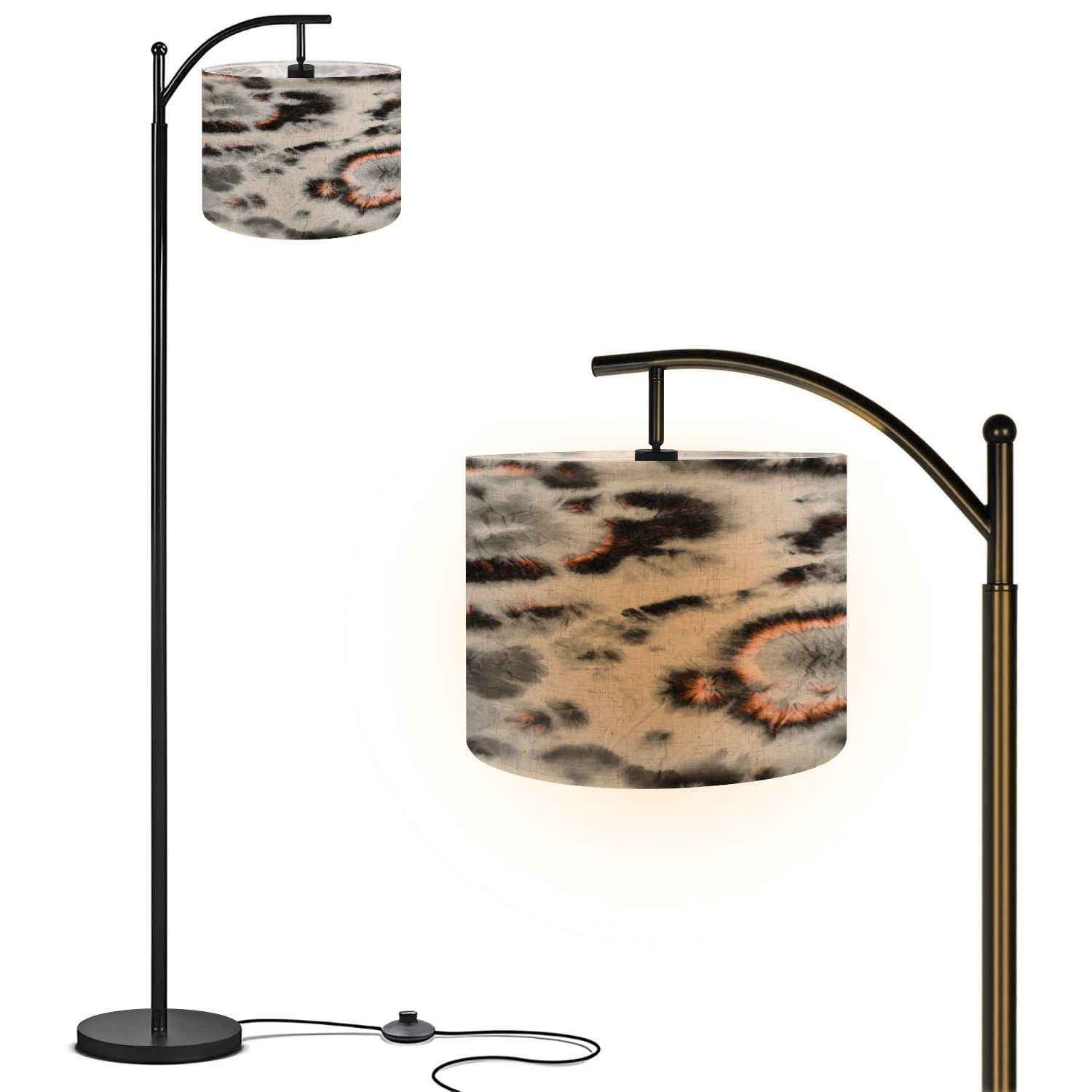 Arc Floor Lamp with Remote, Dimmable Bulb, Art Deco Arched Floor lamp ...