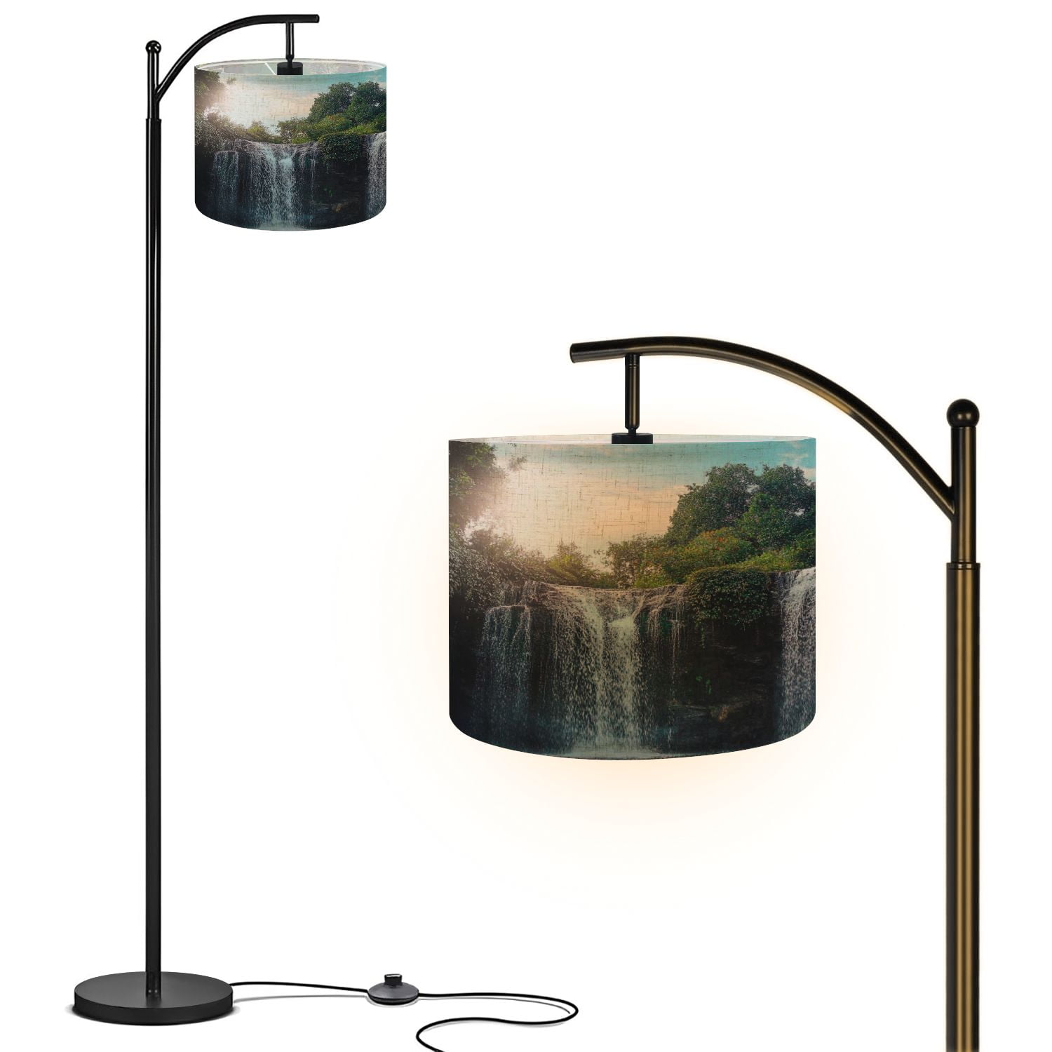 Arc Floor Lamp with Remote, Dimmable Bulb, Art Deco Arched Floor lamp ...