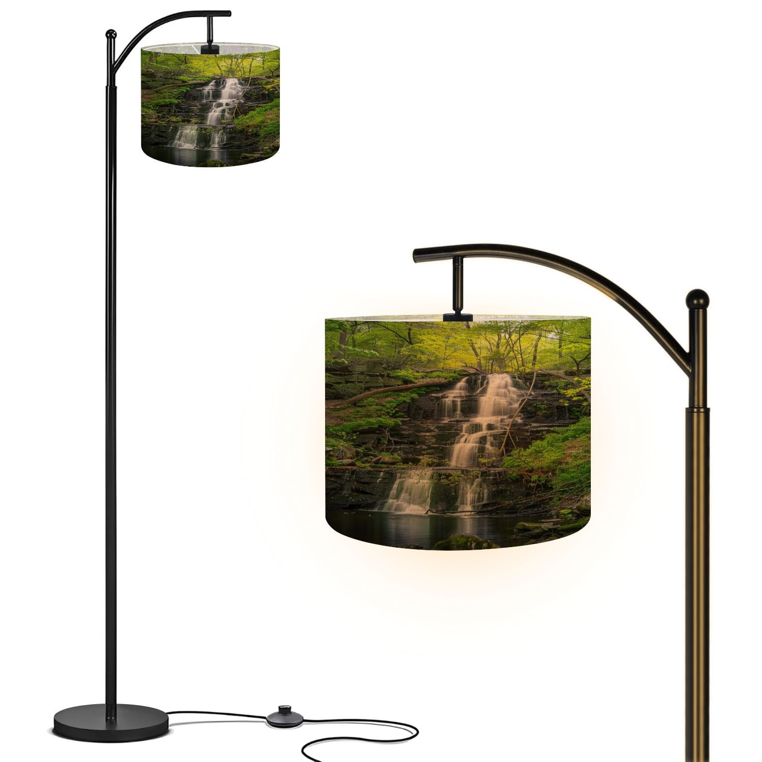 Arc Floor Lamp with Remote, Dimmable Bulb, Art Deco Arched Floor lamp ...