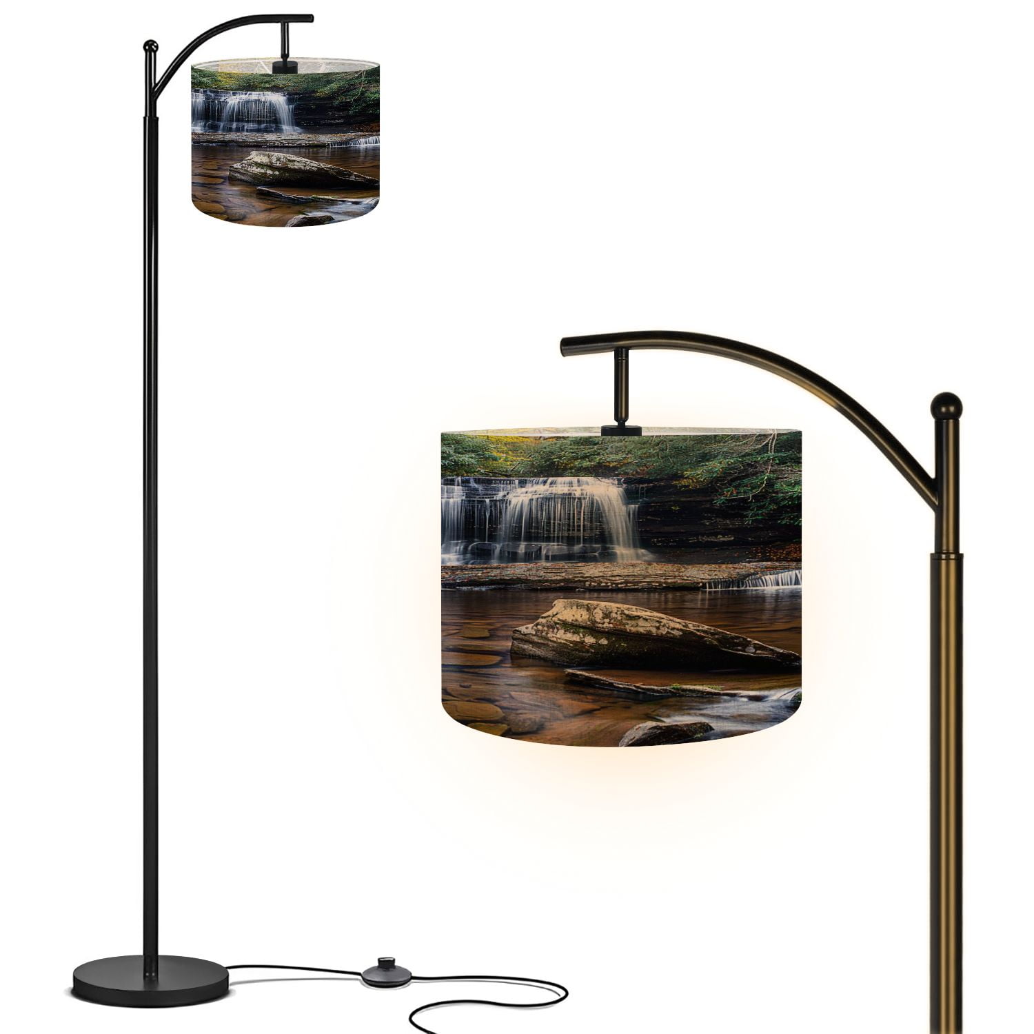 Arc Floor Lamp with Remote, Dimmable Bulb, Art Deco Arched Floor lamp ...