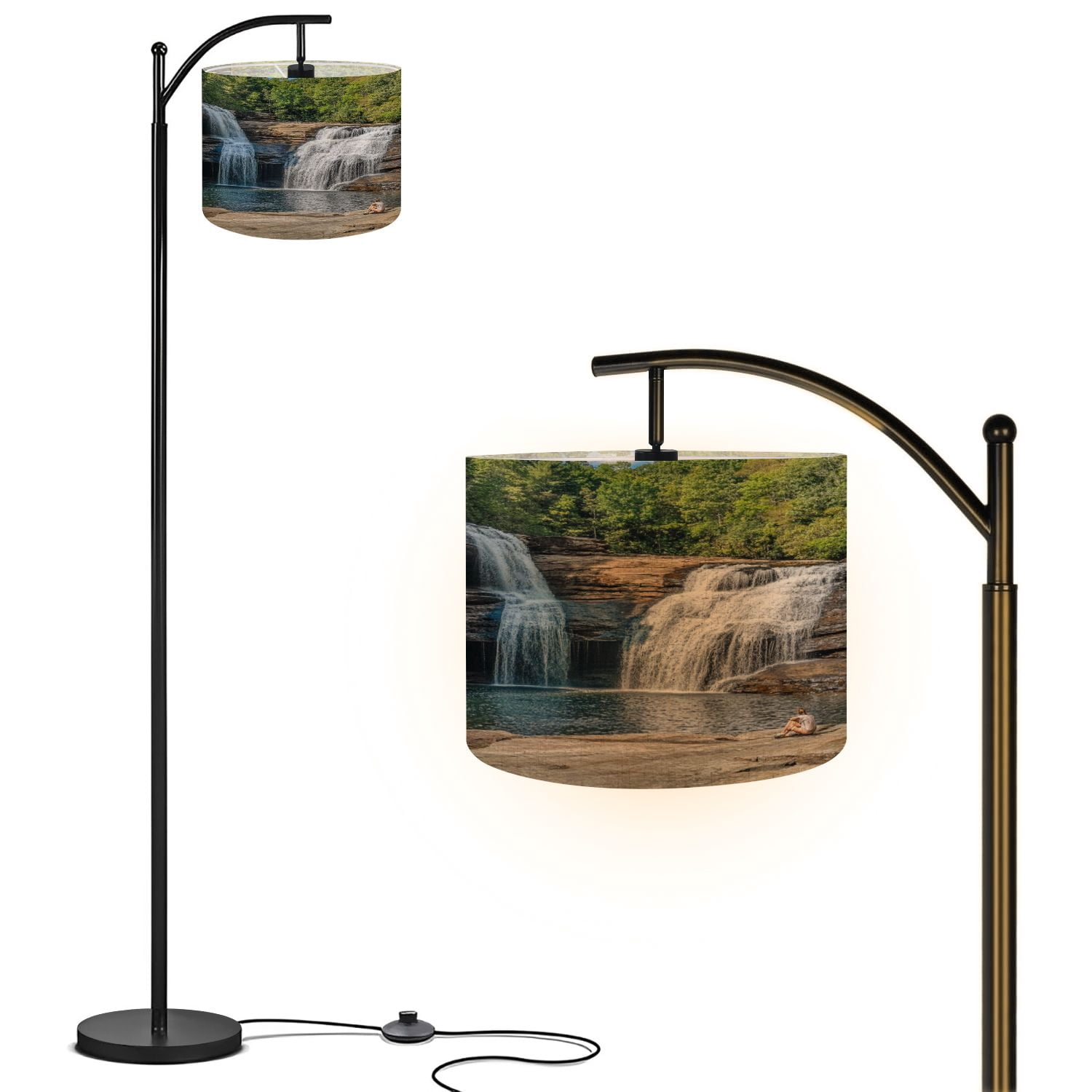 Arc Floor Lamp with Remote, Dimmable Bulb, Art Deco Arched Floor lamp ...