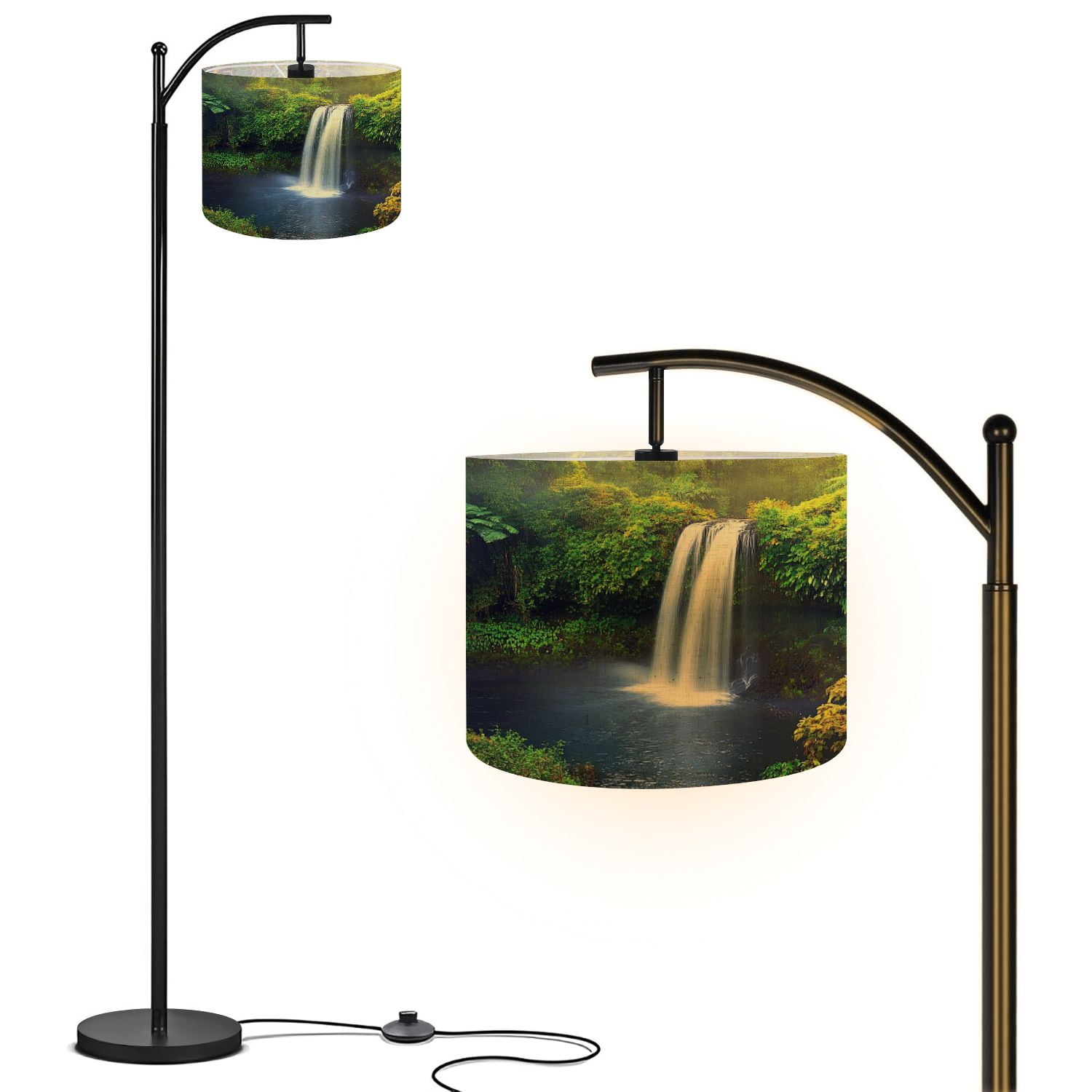 Arc Floor Lamp with Remote, Dimmable Bulb, Art Deco Arched Floor lamp ...