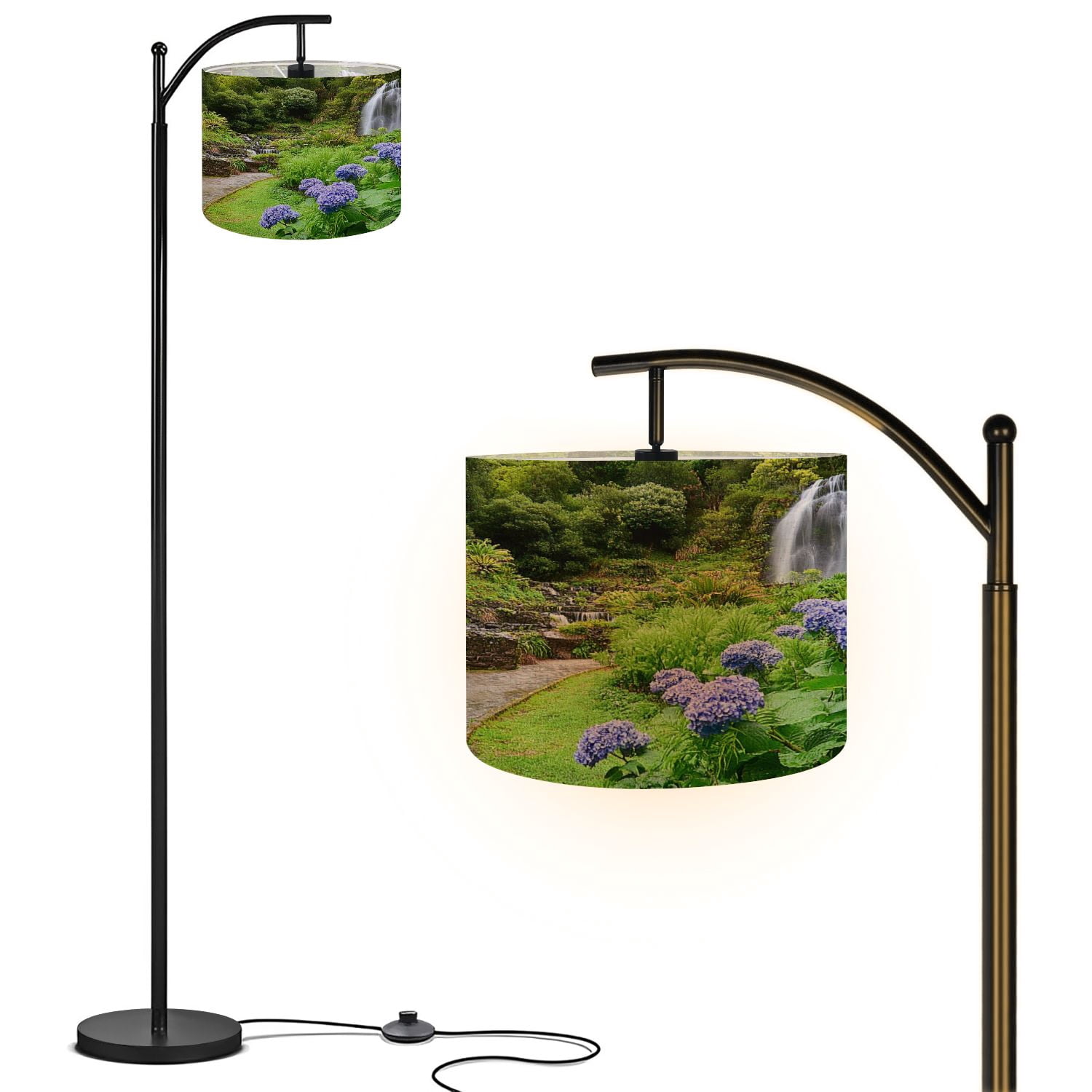Arc Floor Lamp with Remote, Dimmable Bulb, Art Deco Arched Floor lamp ...