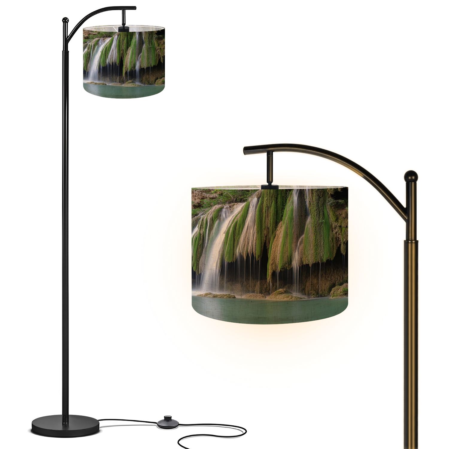Arc Floor Lamp with Remote, Dimmable Bulb, Art Deco Arched Floor lamp ...