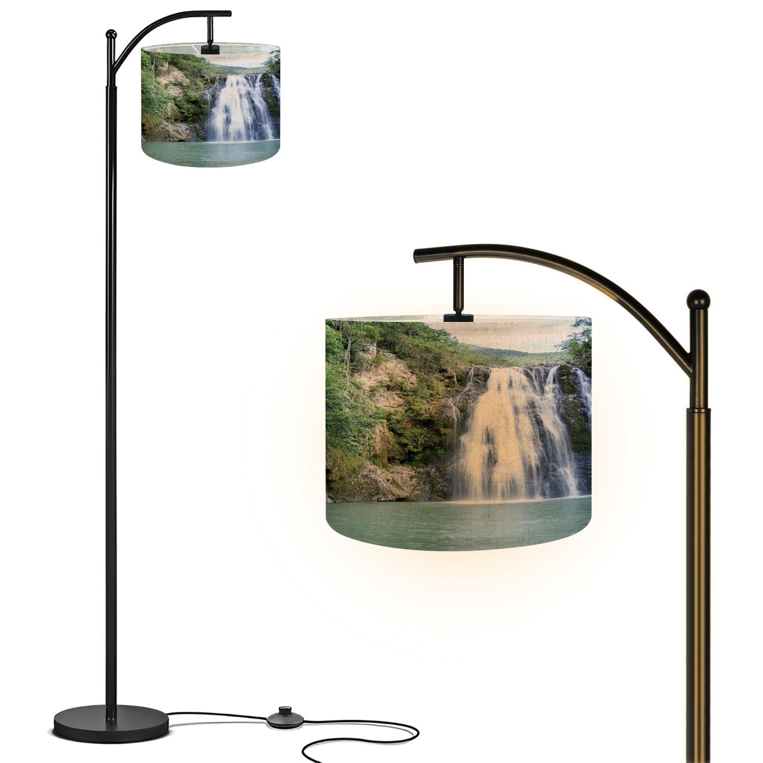 Arc Floor Lamp with Remote, Dimmable Bulb, Art Deco Arched Floor lamp ...