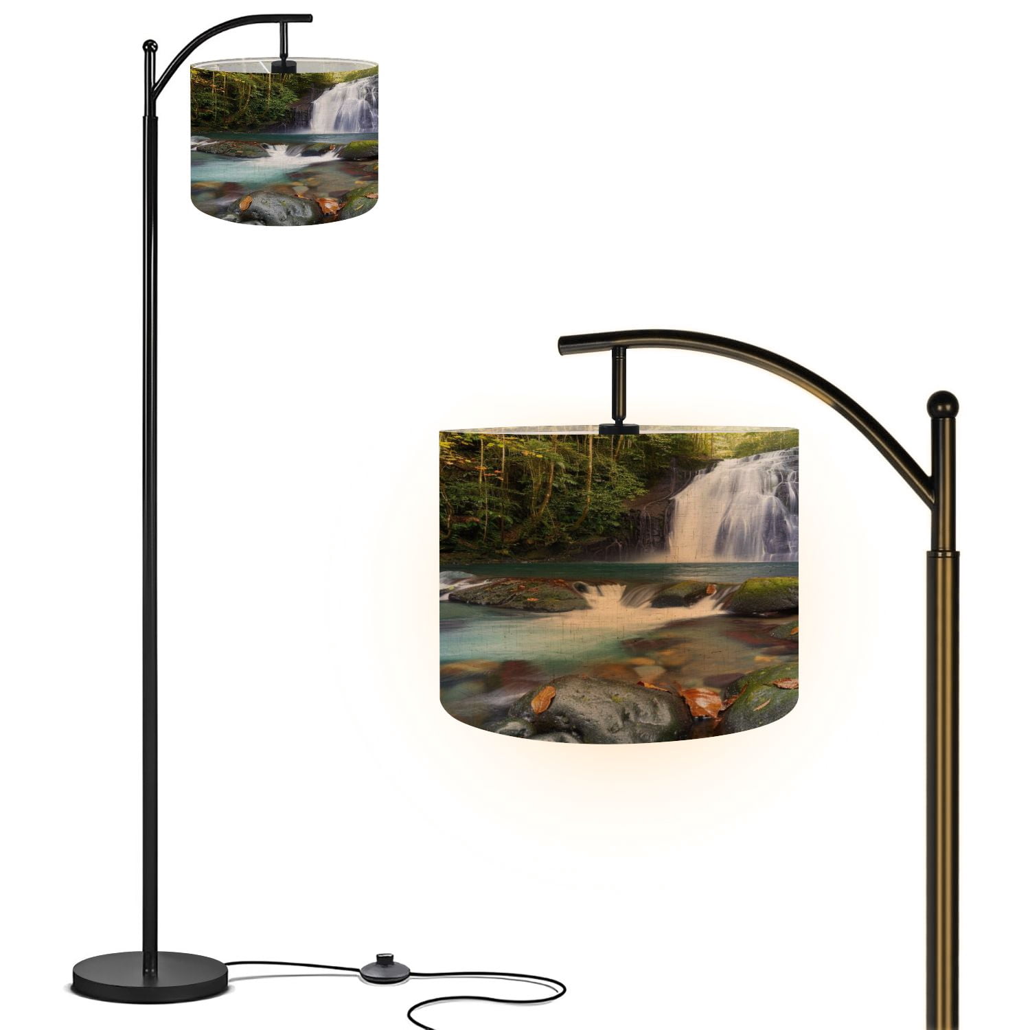 Arc Floor Lamp with Remote, Dimmable Bulb, Art Deco Arched Floor lamp ...