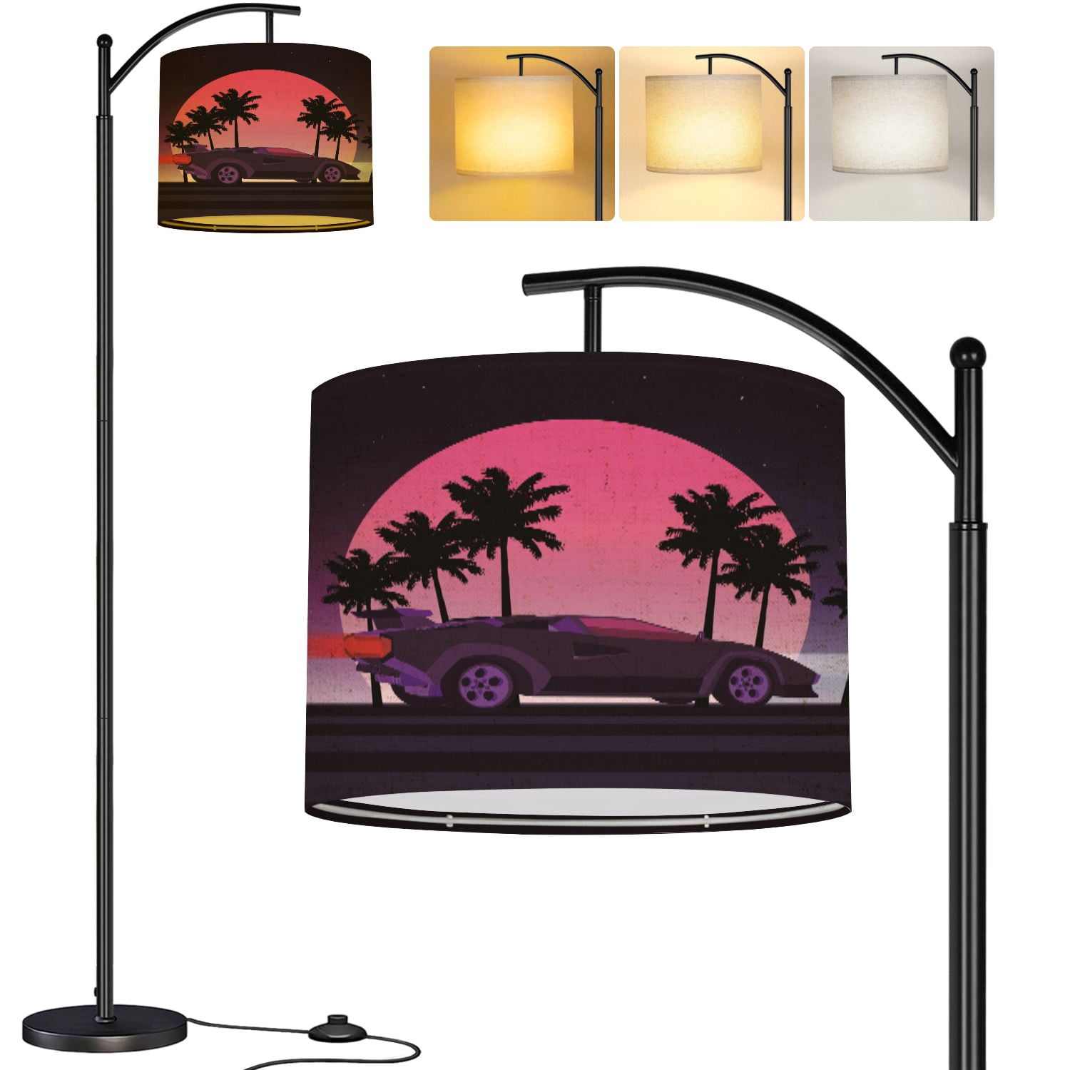 Arc Floor Lamp Retro future 80s style sci fi Tall Modern Standing Lamp ...