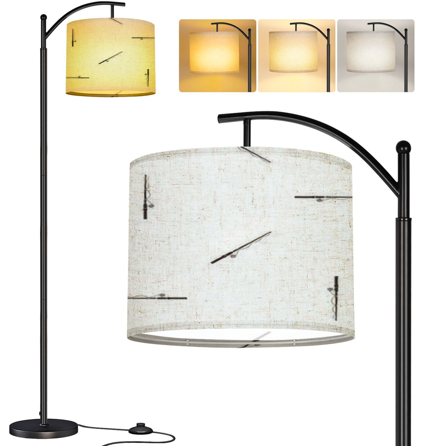 Arc Floor Lamp Rod reel repeat seamless black color for any design ...