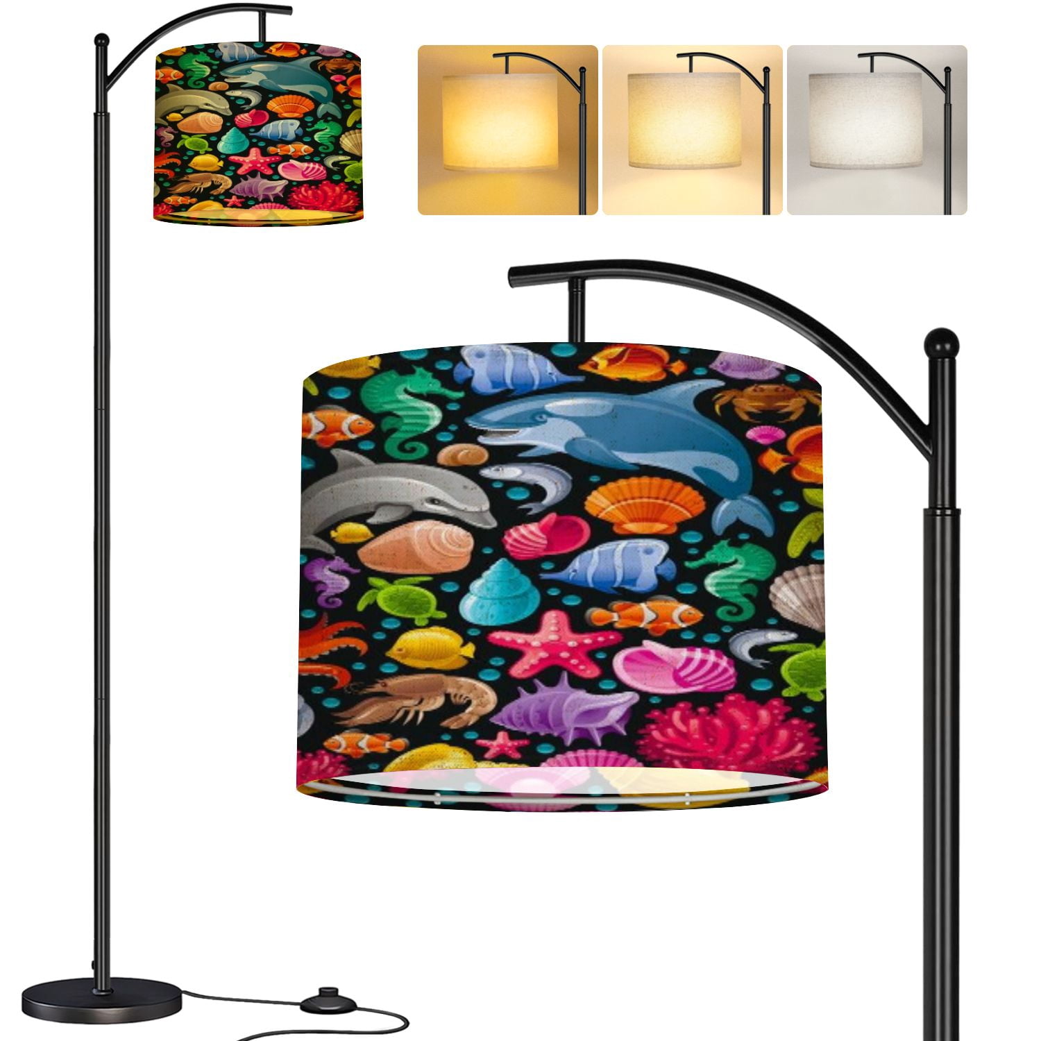 Arc Floor Lamp Sea travel seamless underwater diving animals Dolphin ...