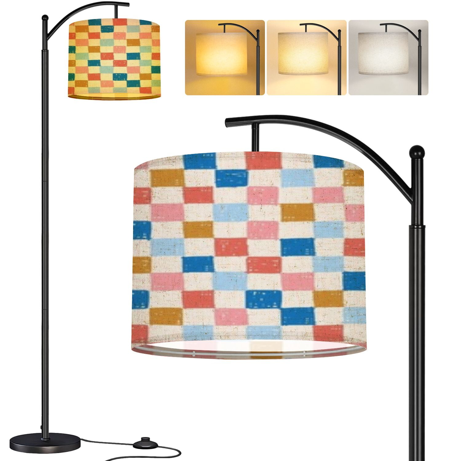 Arc Floor Lamp Seamless Hand Drawn Stripe Checkerboard Pattern Fun ...