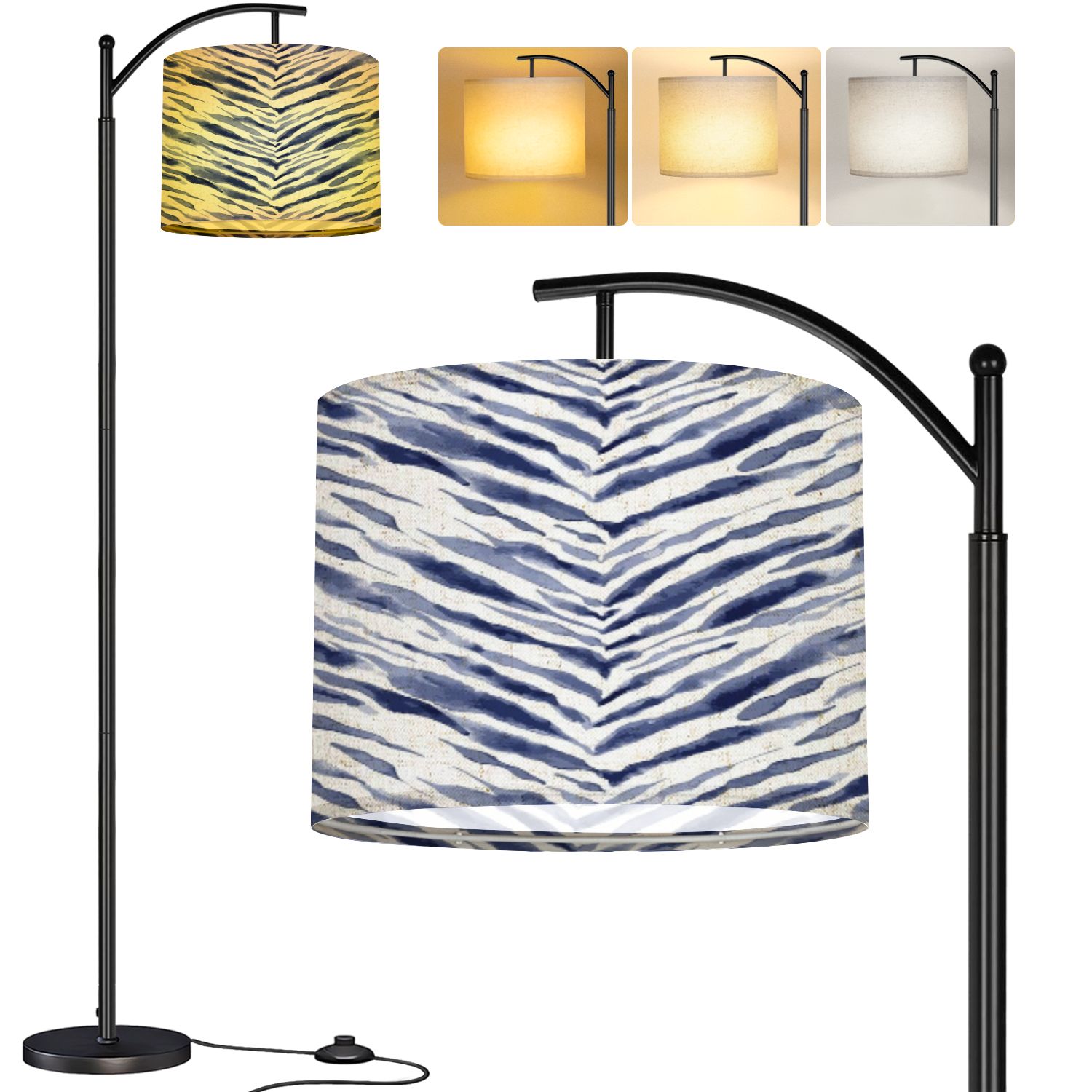 Arc Floor Lamp Seamless Hand Painting Abstract Liquify Watercolor Zebra ...