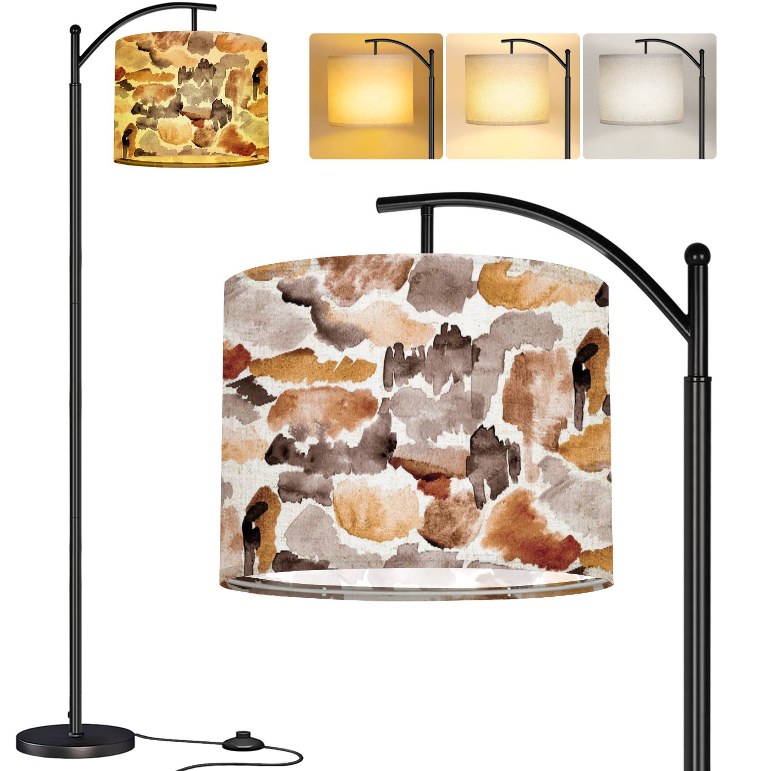 Arc Floor Lamp Seamless Hand Painting Abstract Watercolor Brush Strokes ...
