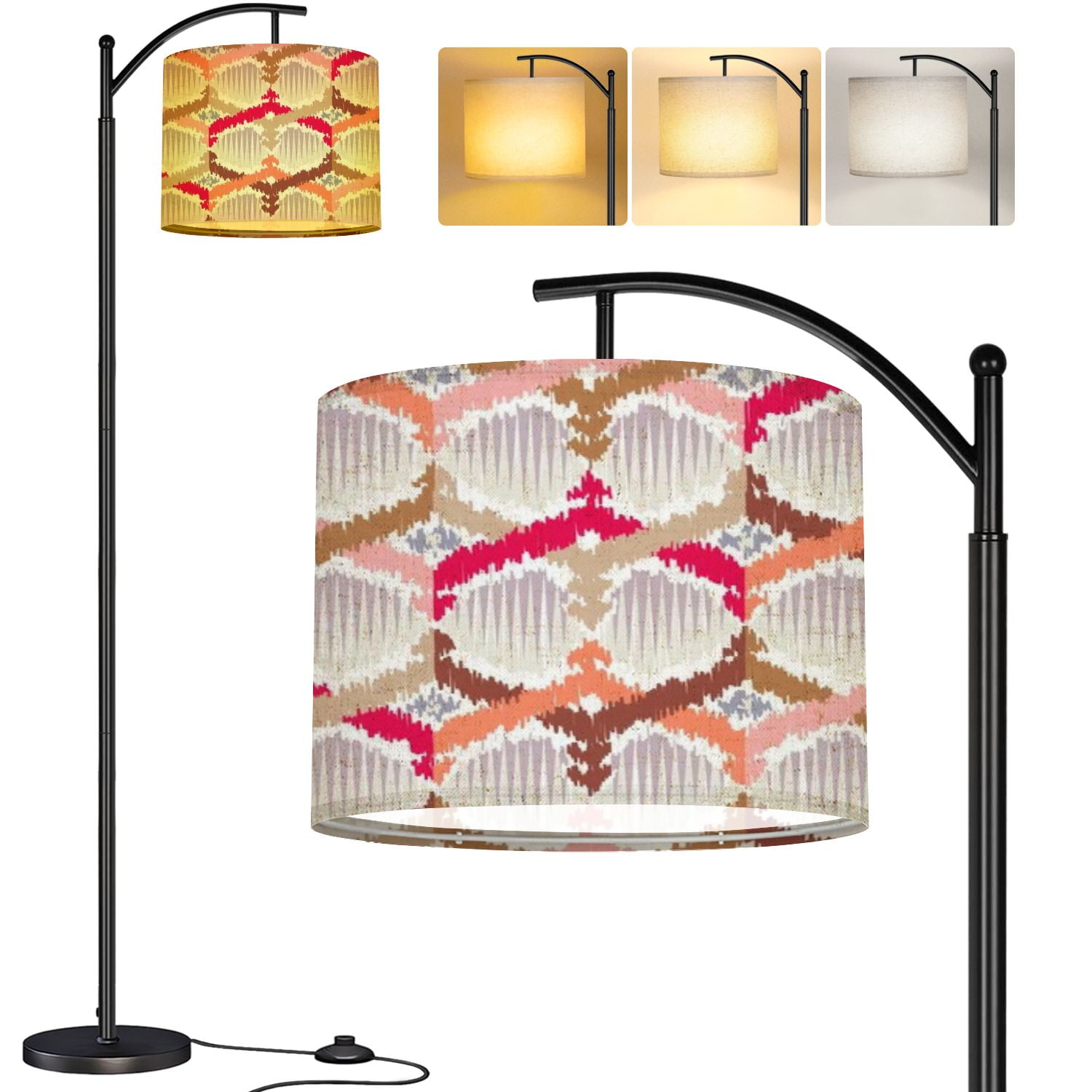 Arc Floor Lamp Seamless Ikat Shapes Scribble Style Tangled for Textile ...