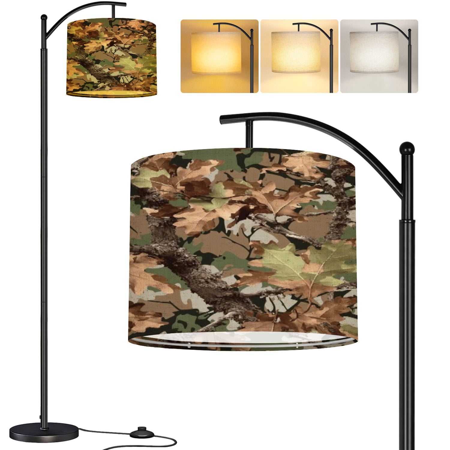 Arc Floor Lamp Seamless Real Tree Forest Camouflage Design for Hunting ...
