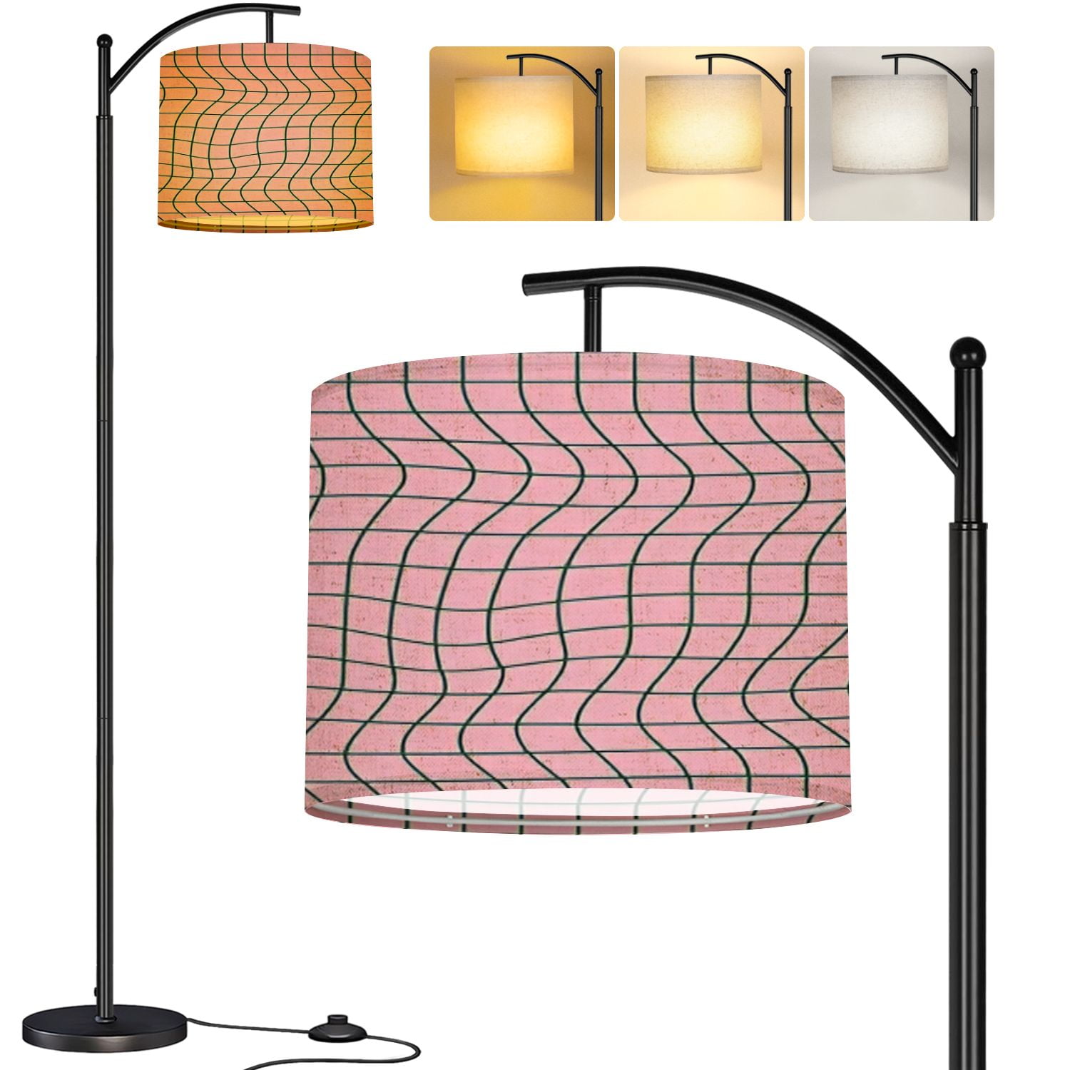 Arc Floor Lamp Seamless Trendy Modern Wavy Distorted Check Checkered ...