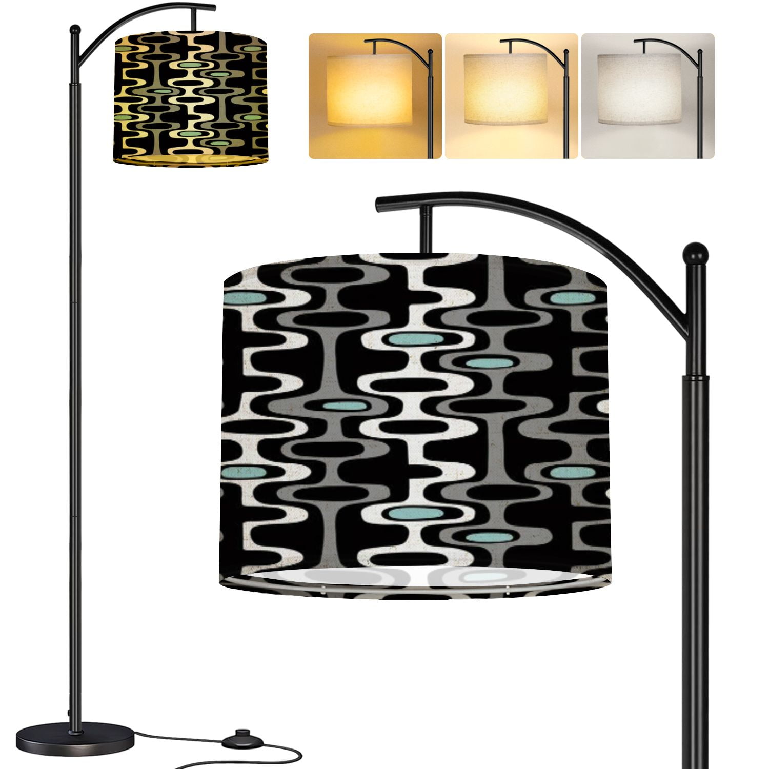 Arc Floor Lamp Seamless abstract mid century modern for backgrounds ...