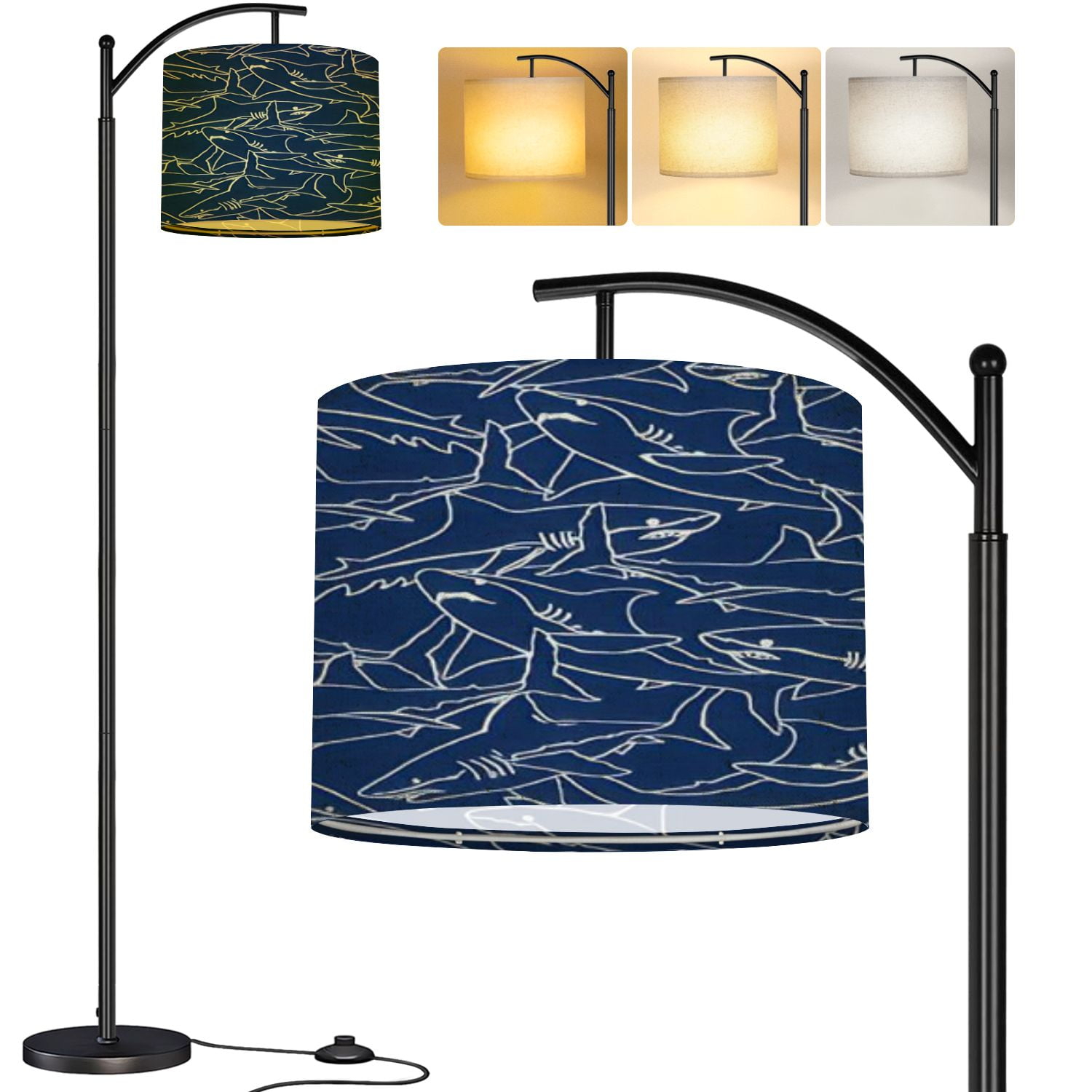 Arc Floor Lamp Seamless abstract shark symbols elements used for ...