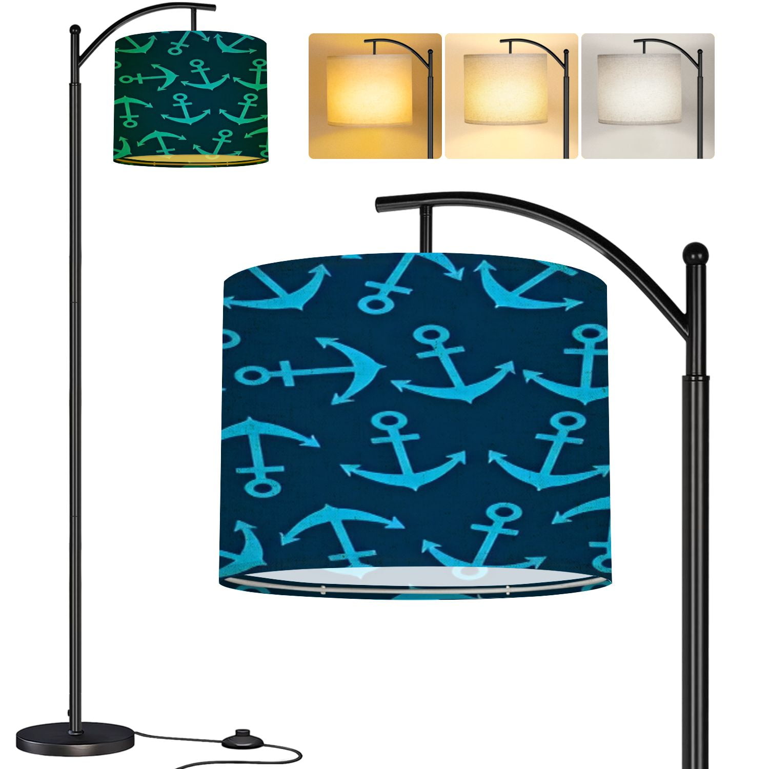 Arc Floor Lamp Seamless anchors dark blue Simple silhouettes anchors ...