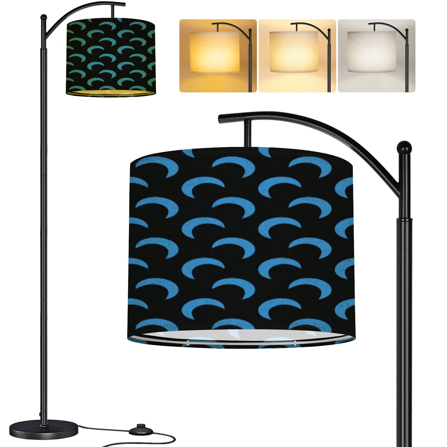 Arc Floor Lamp Seamless blue crescent moon Geometric geometric seamless ...
