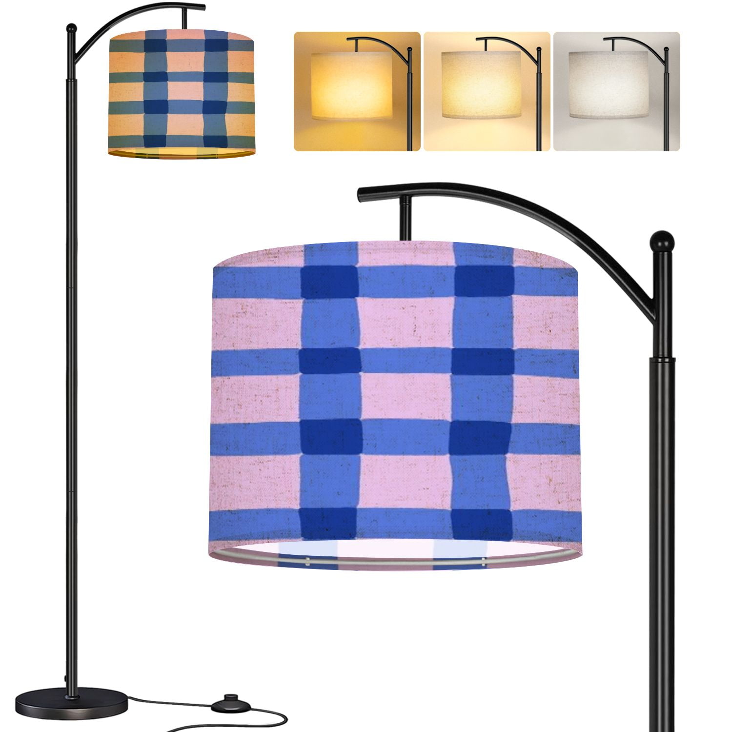Arc Floor Lamp Seamless checkered pattern Endless plaid grid design ...
