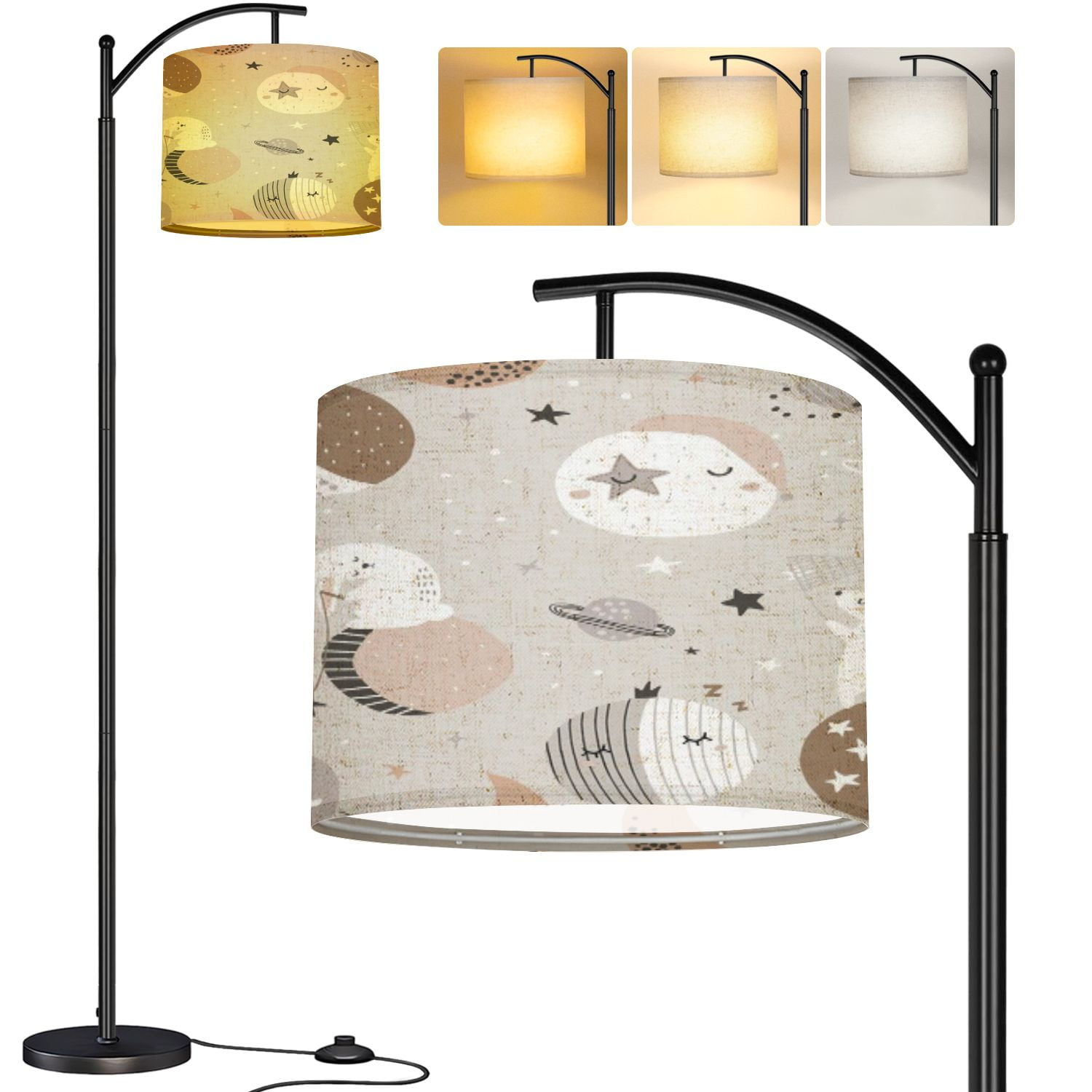 Arc Floor Lamp Seamless childish catching stars cute bunnies characters ...