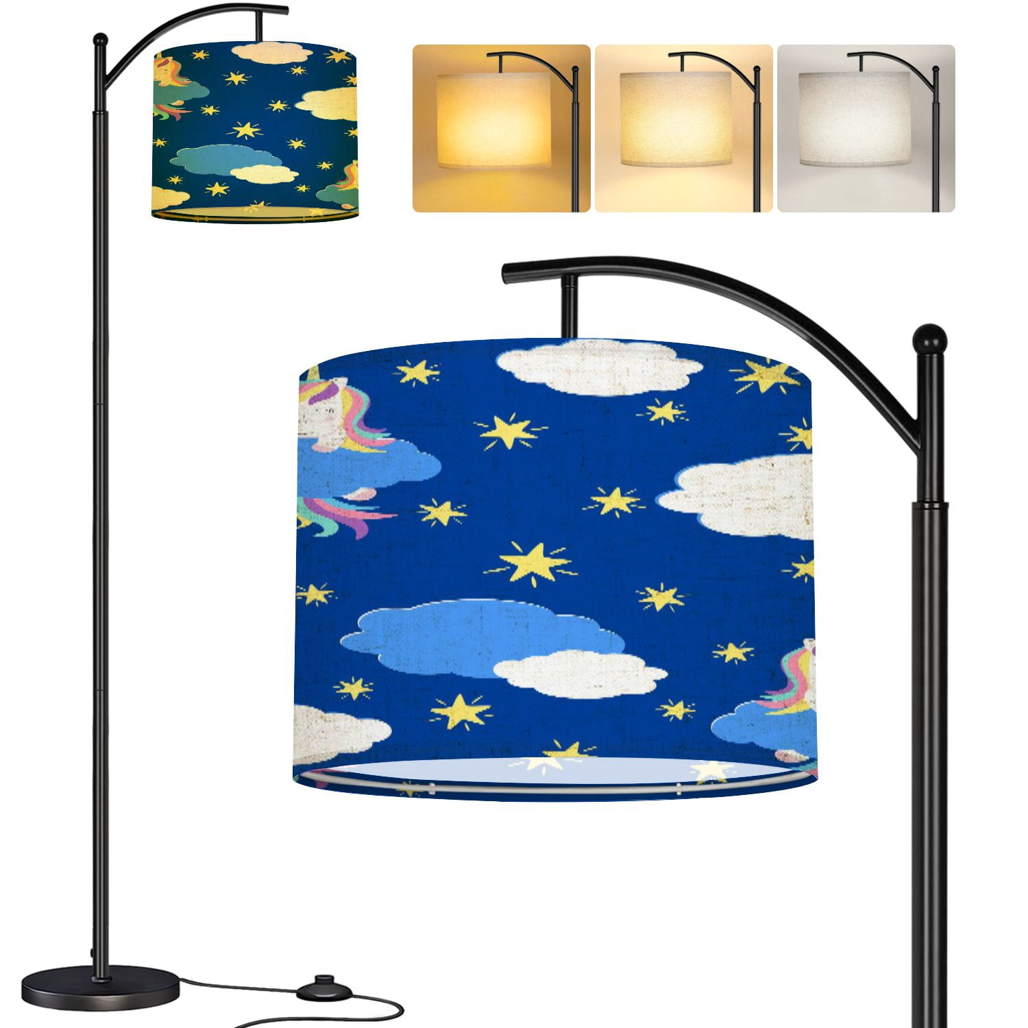 Arc Floor Lamp Seamless cute clouds stars blue colors Magic for kids ...