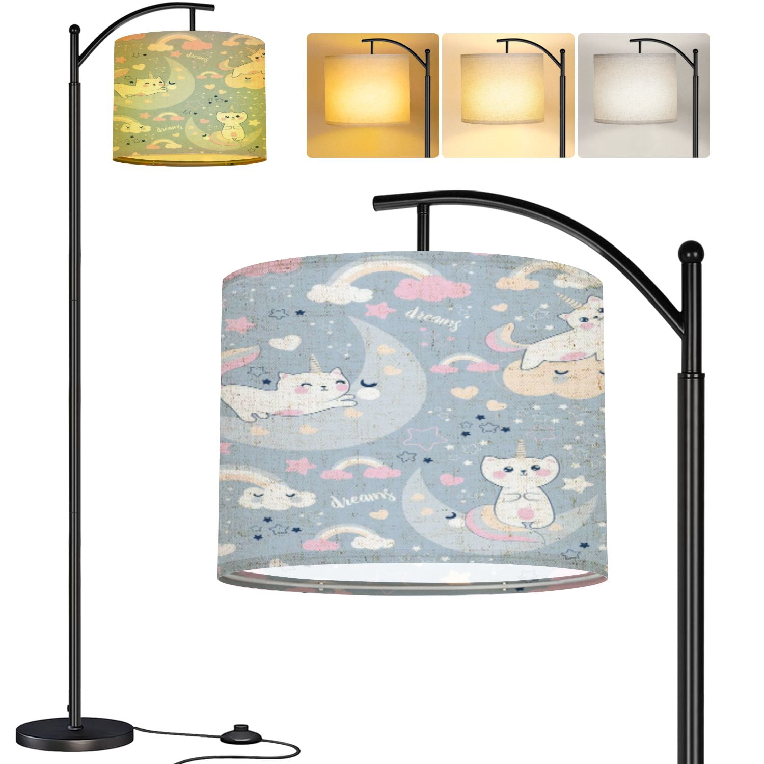 Arc Floor Lamp Seamless cute cute caticorn clouds moon Sweet dream ...