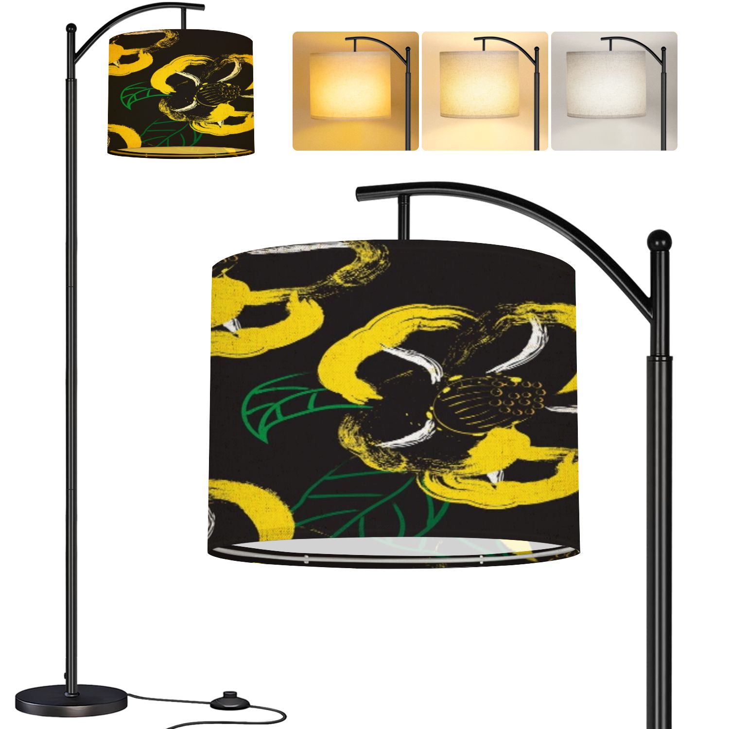 Arc Floor Lamp Seamless fabric brush flowers like Suit for package ...