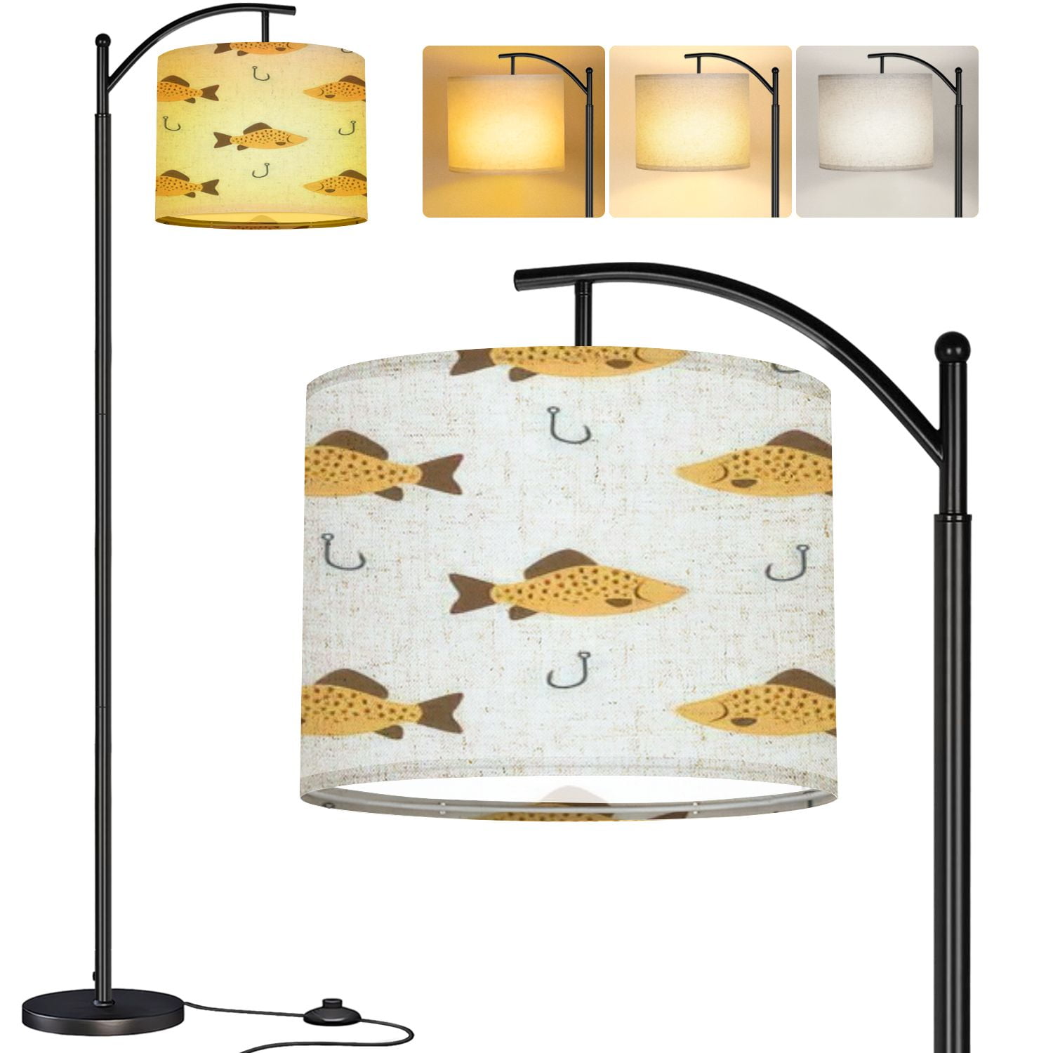 Arc Floor Lamp Seamless fishing is white for cover poster textile Tall ...