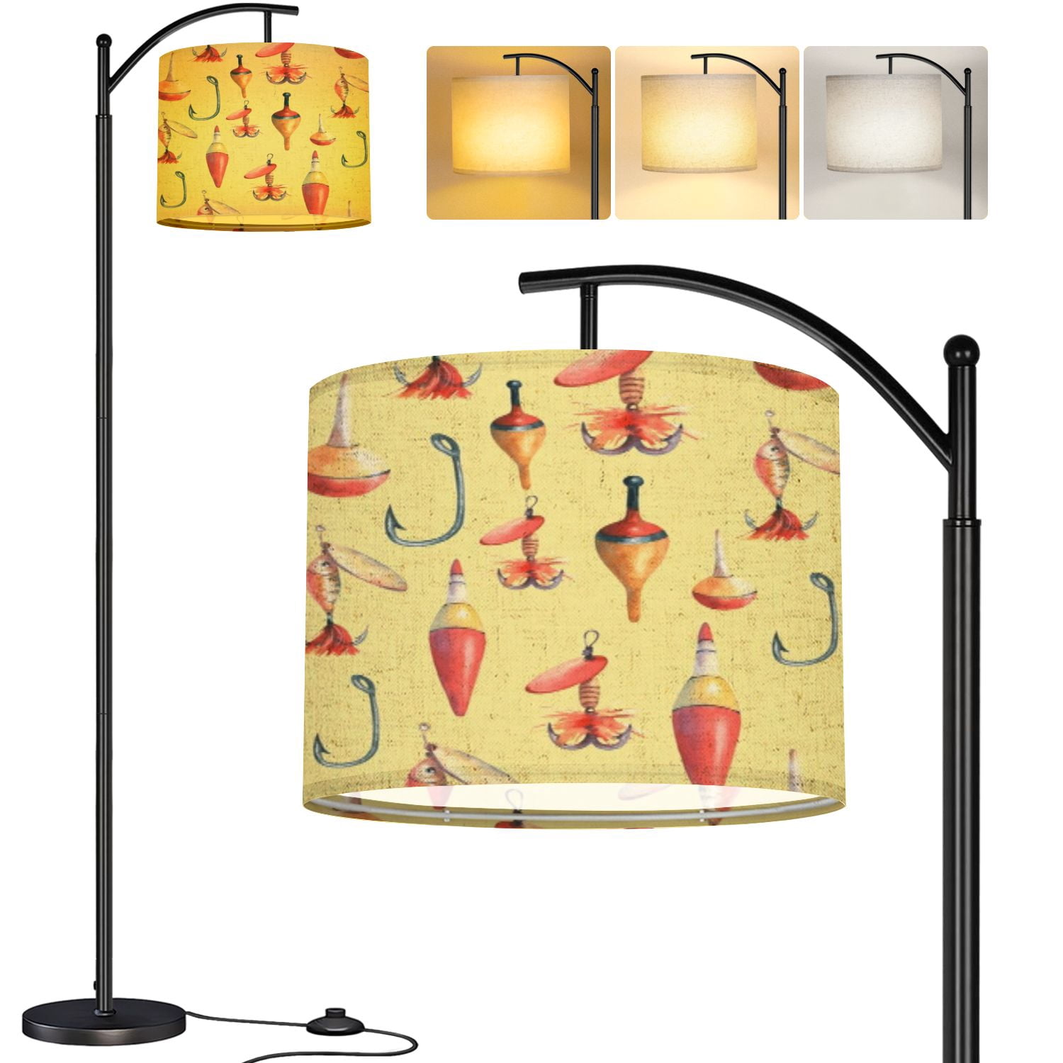 Arc Floor Lamp Seamless fishing tackle bobber float hooks lures Hand ...