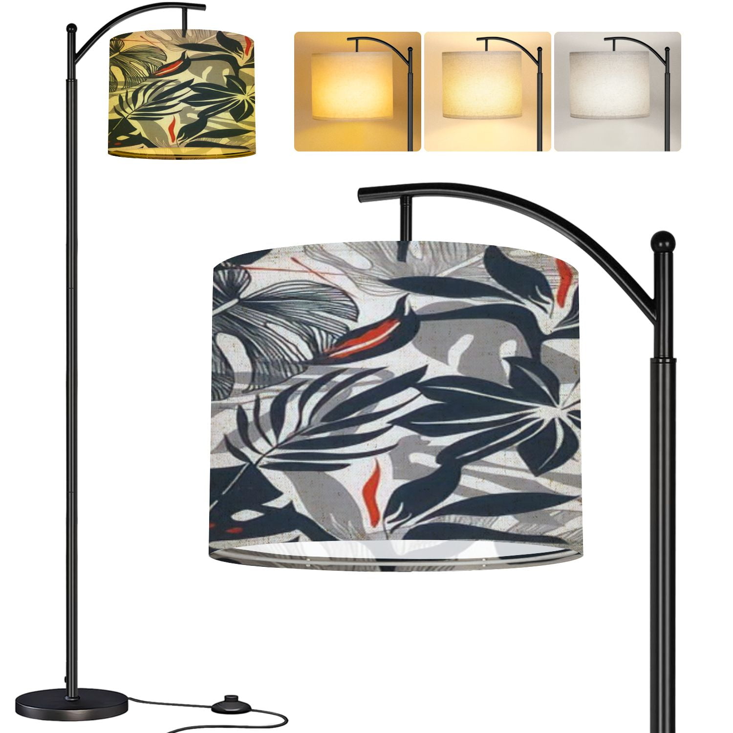 Arc Floor Lamp Seamless floral from exotic jungle plants Floral organic ...