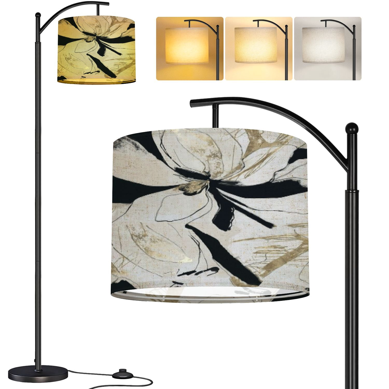 Arc Floor Lamp Seamless flower pattern abstract brush drawing autumn ...