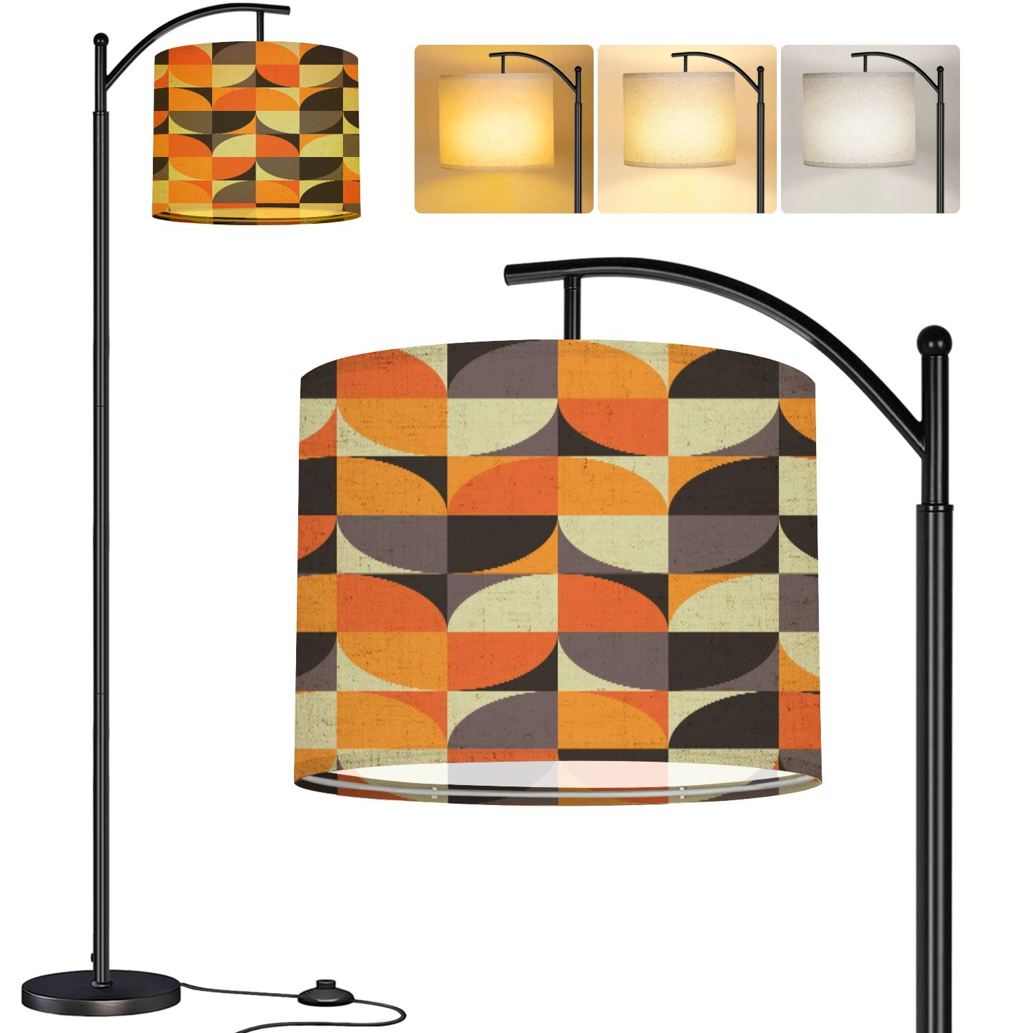 Arc Floor Lamp Seamless geometric pattern retro mid century style ...