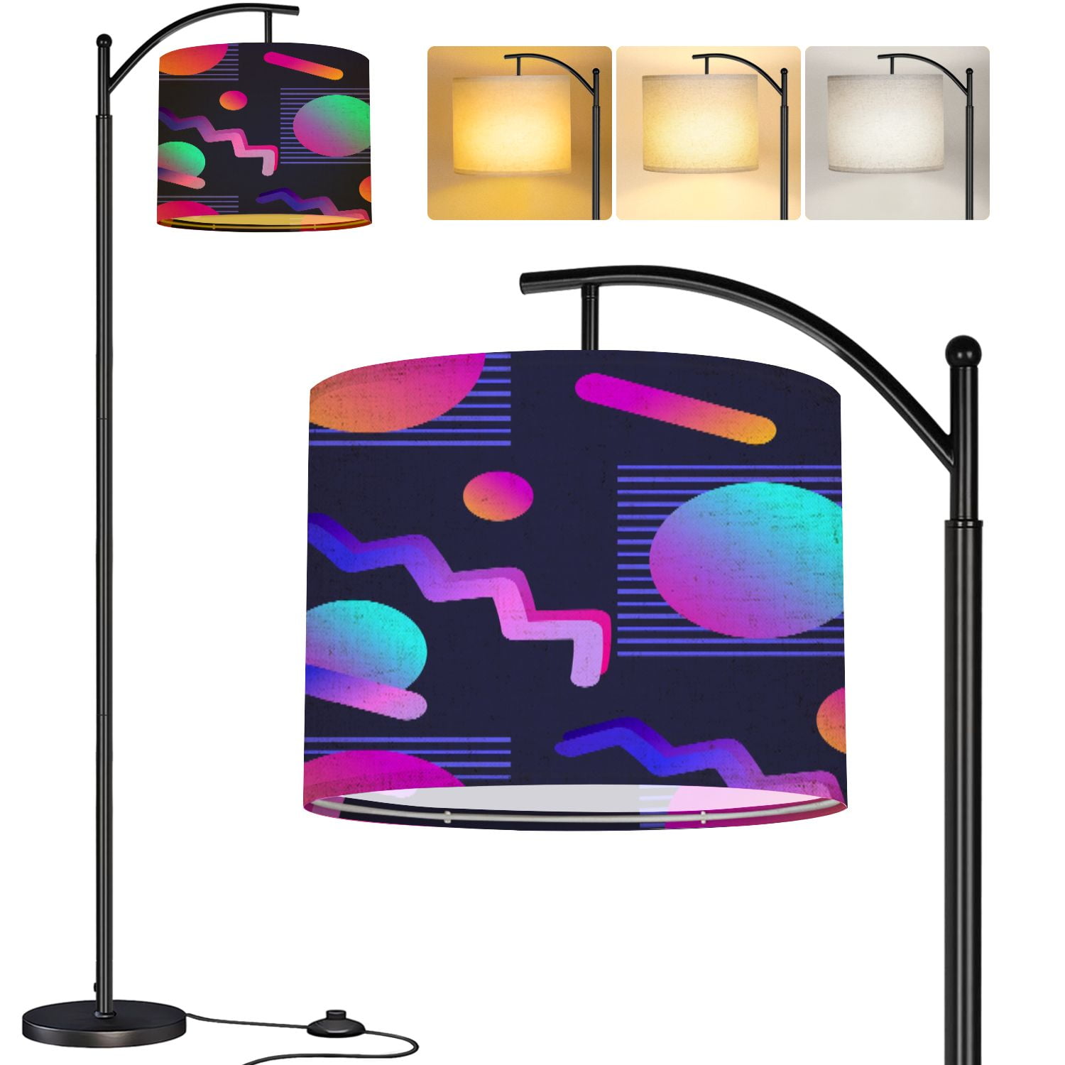 Arc Floor Lamp Seamless gradient shape style 80s Synthwave Tall Modern ...