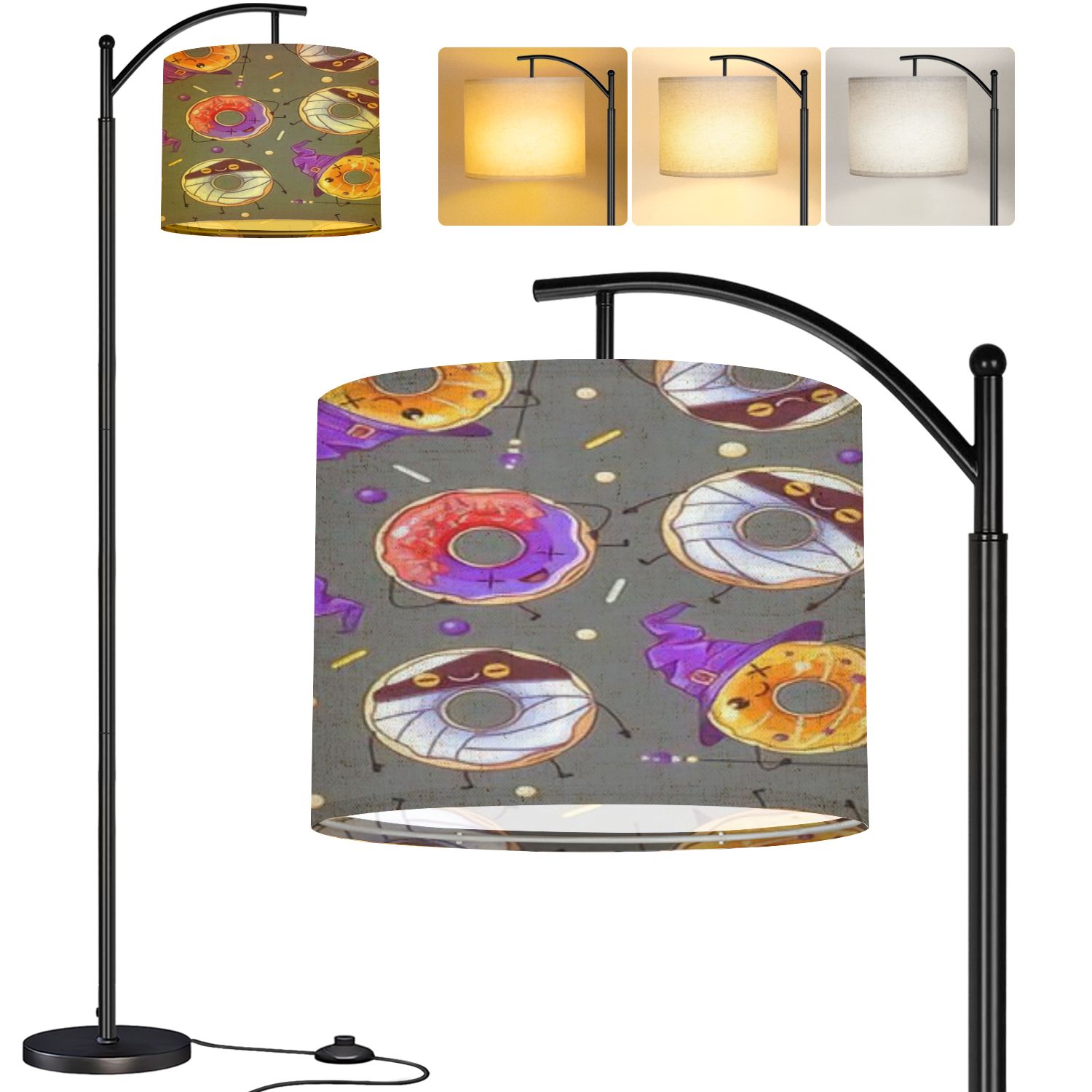 Arc Floor Lamp Seamless halloween funny kawaii sweet spooky donuts ...