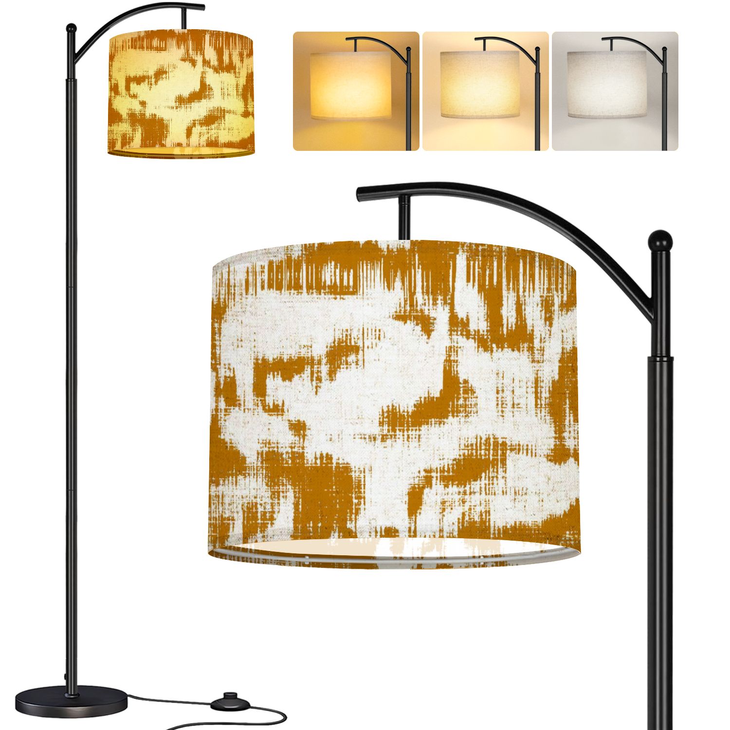 Arc Floor Lamp Seamless ikat pattern pink green Carpet rug ethnic ...