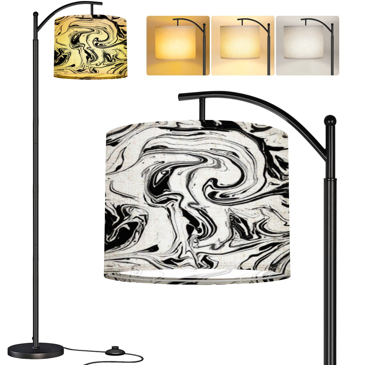 Arc Floor Lamp Seamless marble Black Abstract for fabric gift Unique ...
