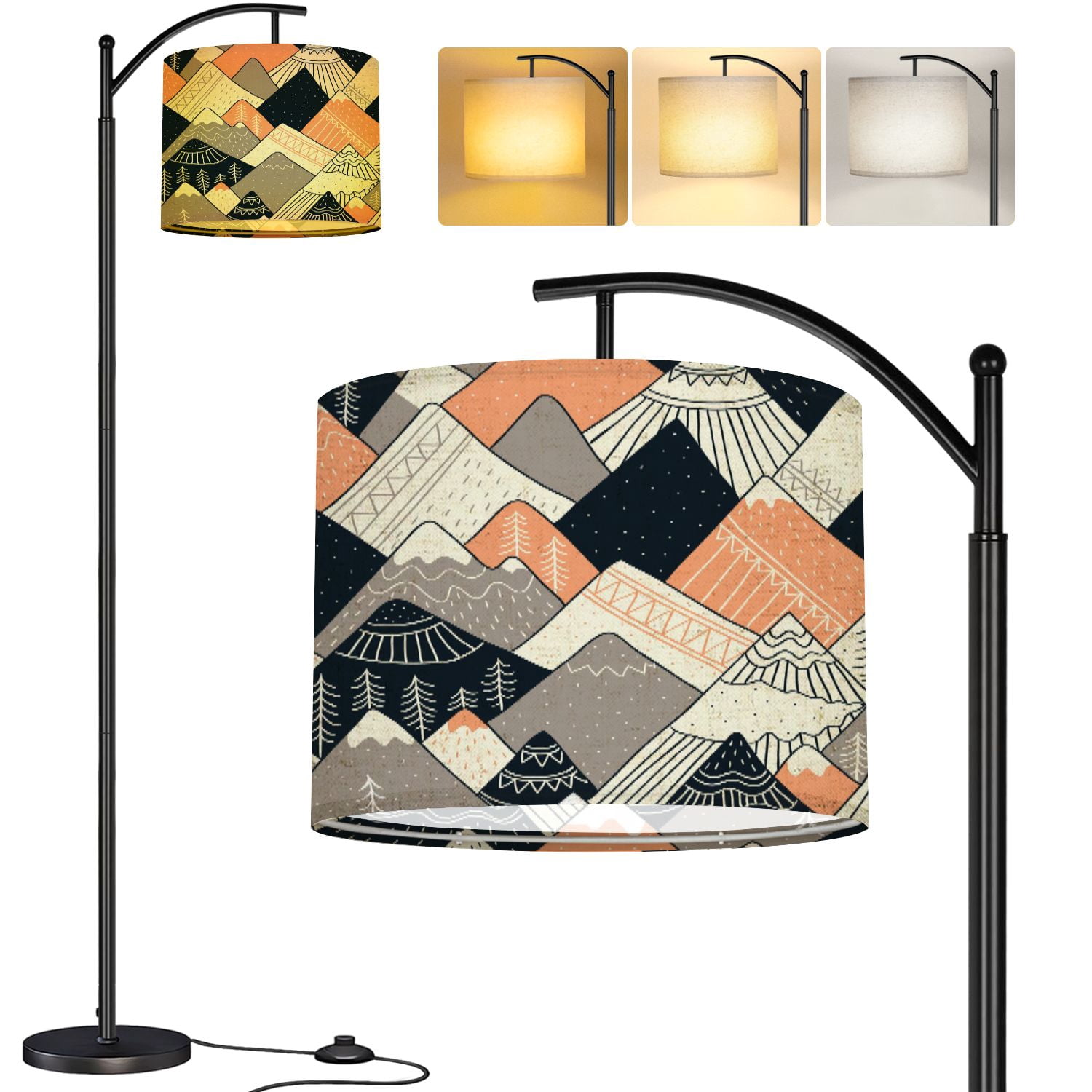 Arc Floor Lamp Seamless mountains scandinavian style Decorative Tall ...