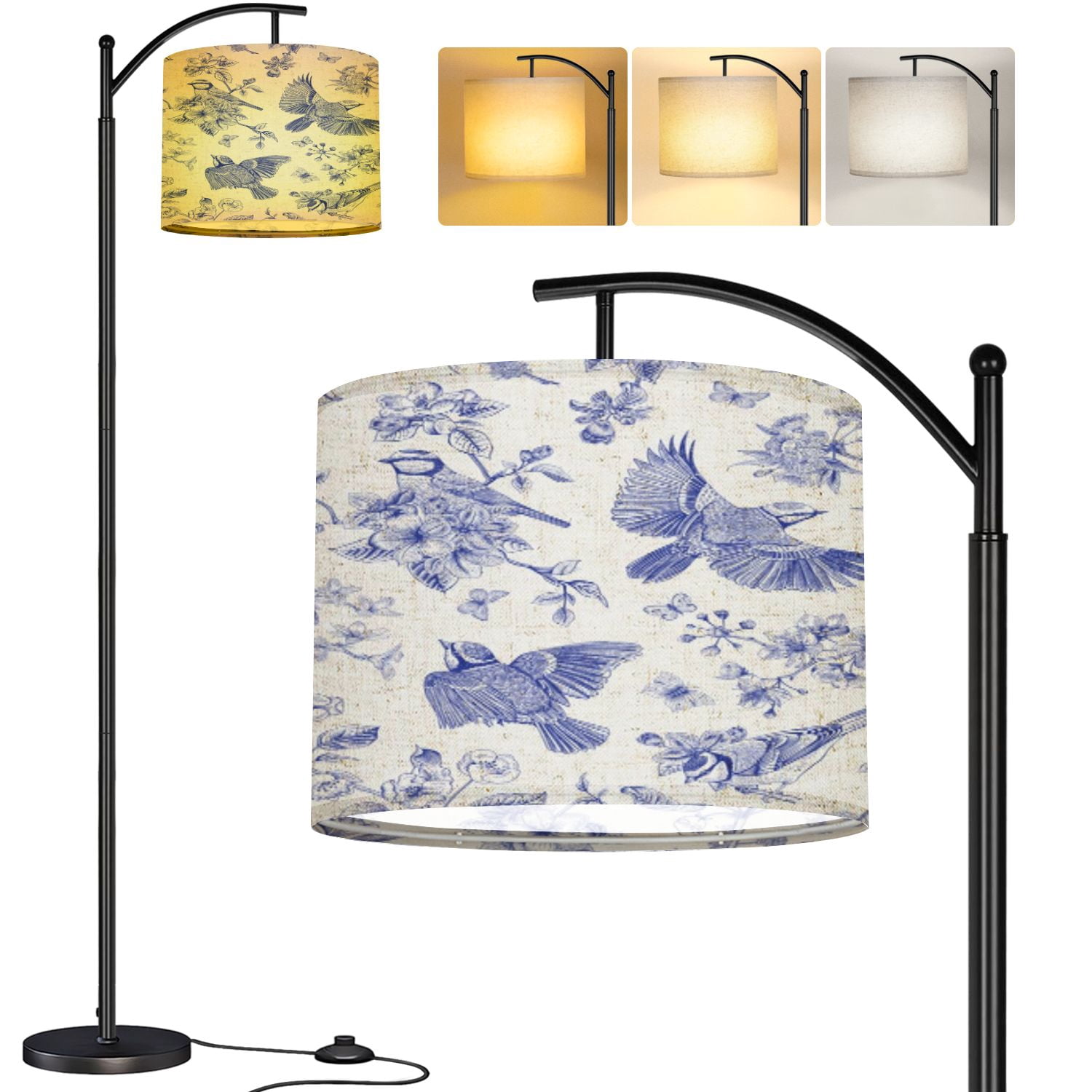 Arc Floor Lamp Seamless pattern Classis vintage Blossom garden tits ...