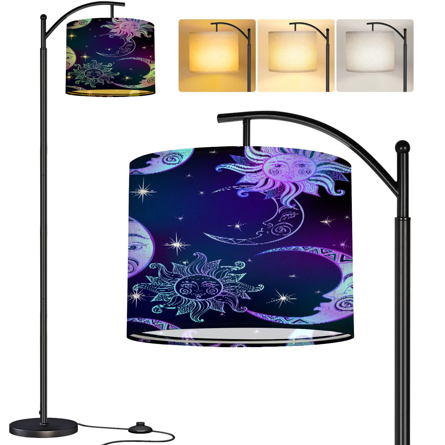 Arc Floor Lamp Seamless pattern Sun moon stars Space Night sky magical ...