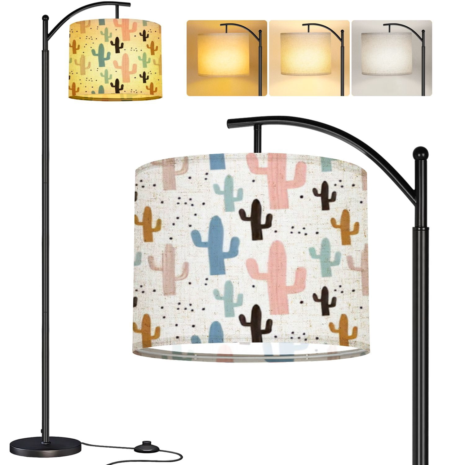 Arc Floor Lamp Seamless pattern cactuses hand drawn textures for fabric ...