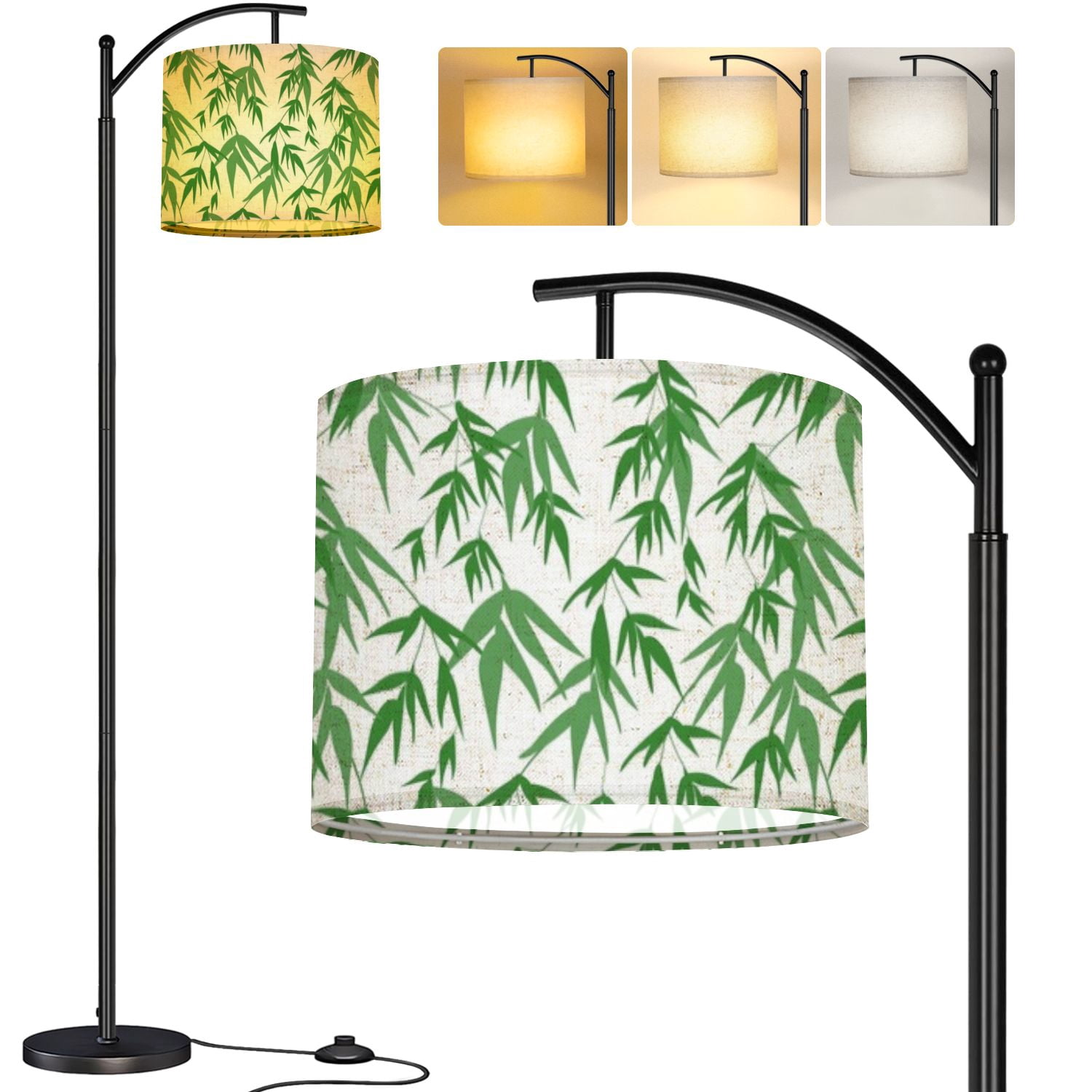 Arc Floor Lamp Seamless pattern fresh bamboo leaves Abstract floral ...