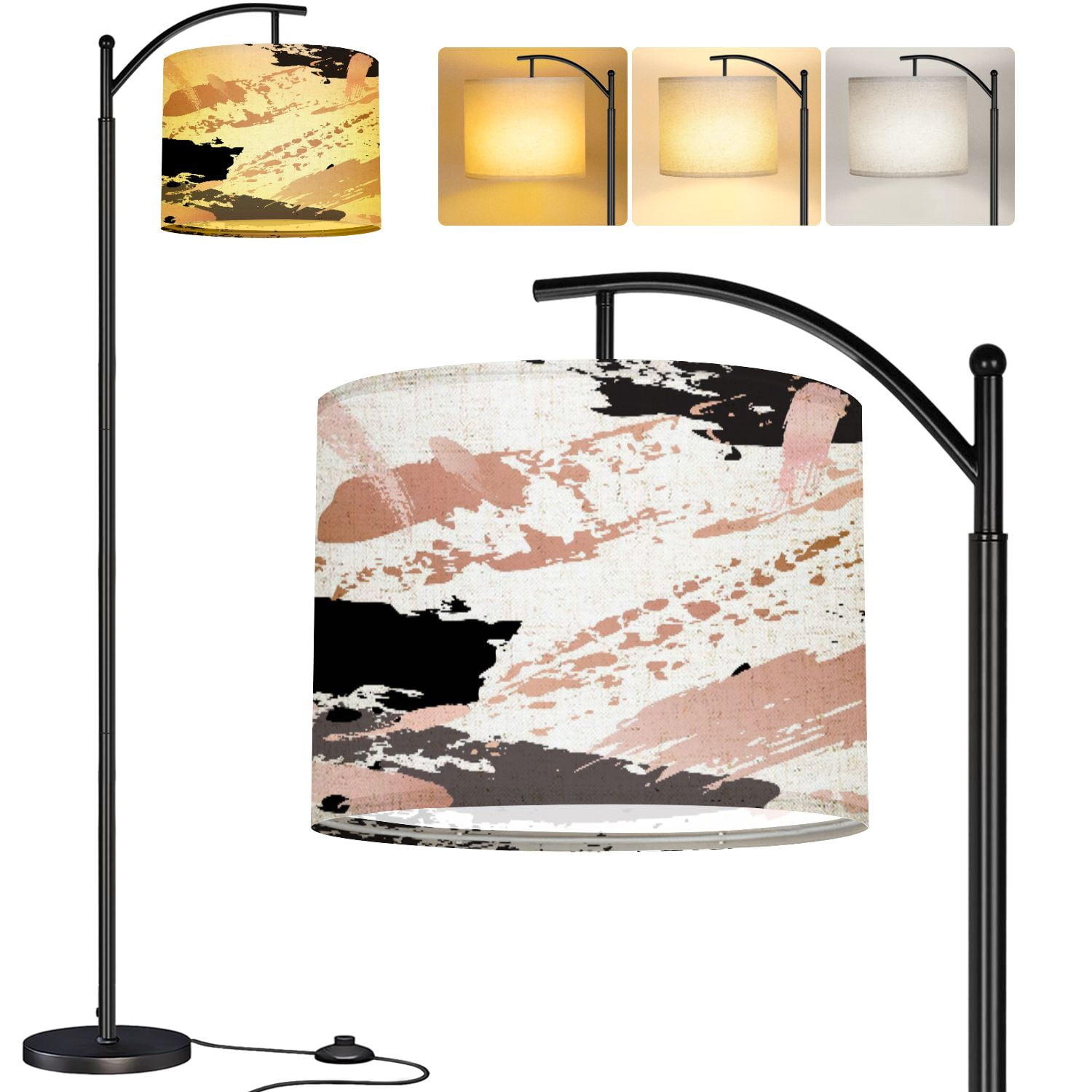 Arc Floor Lamp Seamless pattern grunge brush strokes pastel gold rose ...