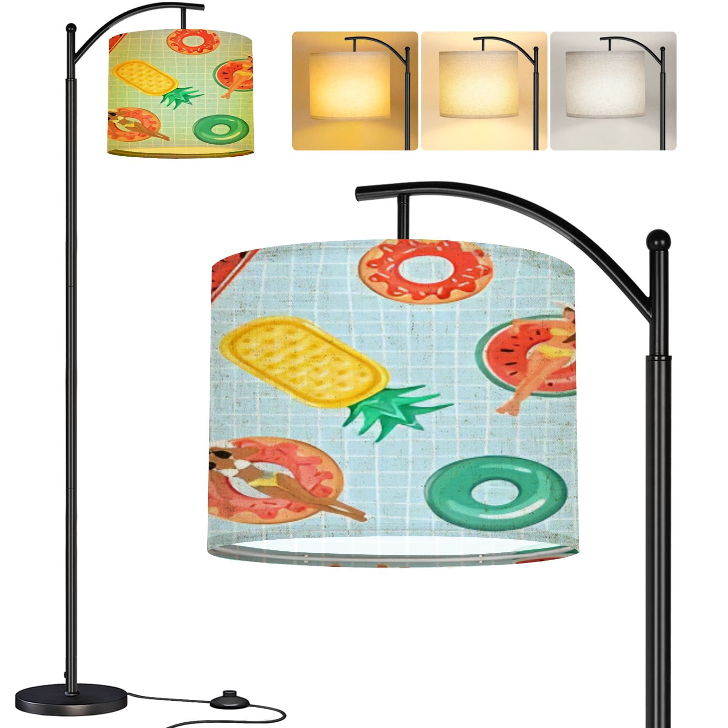 Arc Floor Lamp Seamless pattern inflatable swimming pool rings shape ...