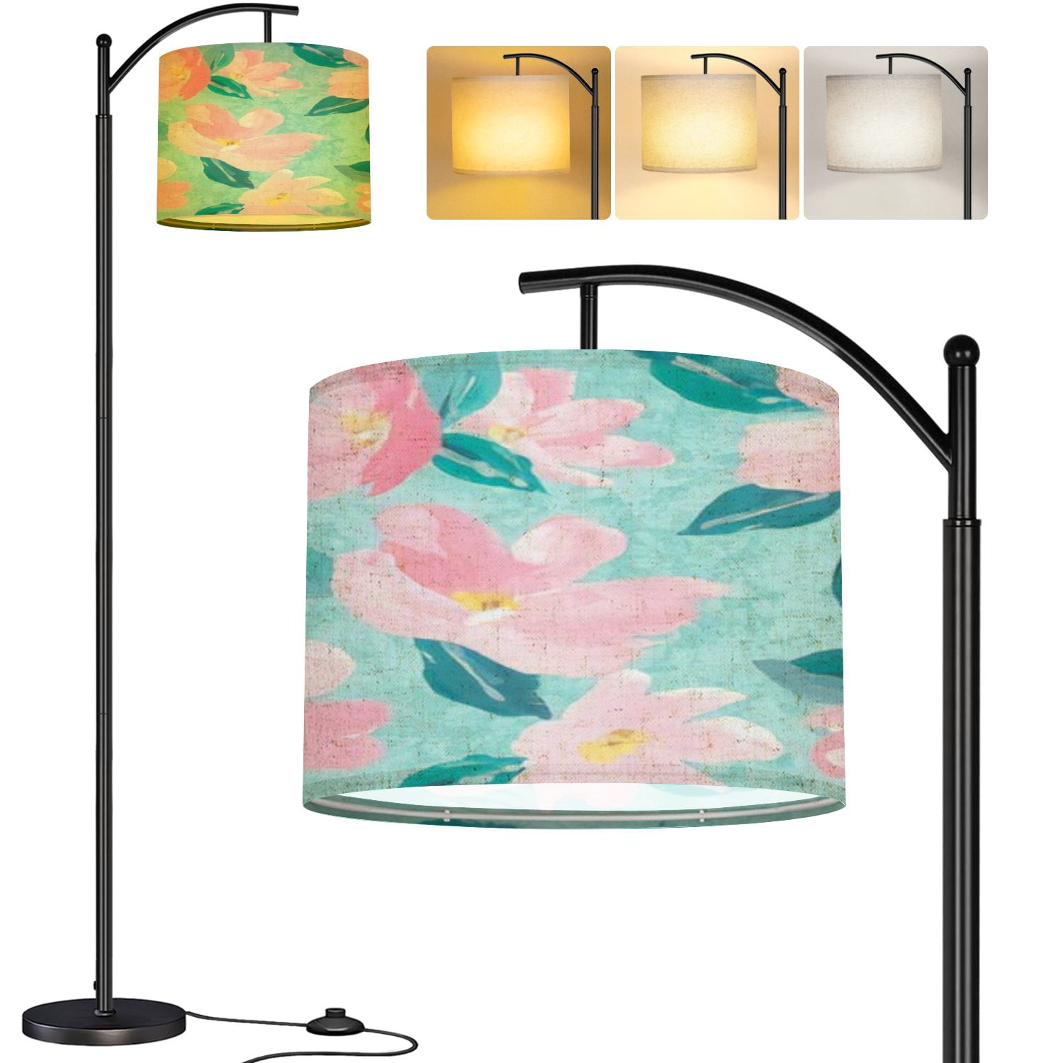 Arc Floor Lamp Seamless pink blossom Japanese flowering cherry symbolic ...
